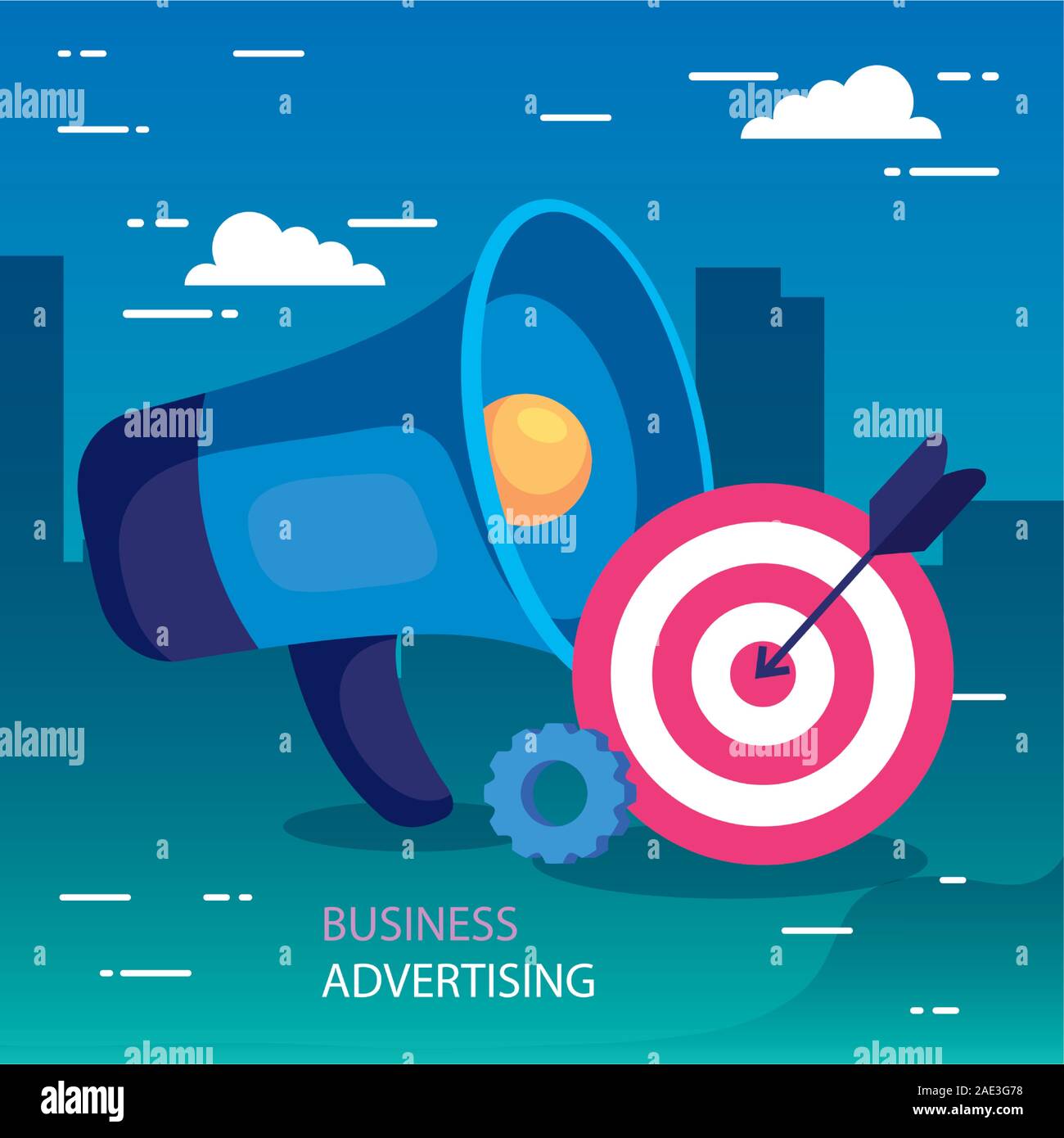 Megaphone target and gear vector design Stock Vector Image & Art - Alamy