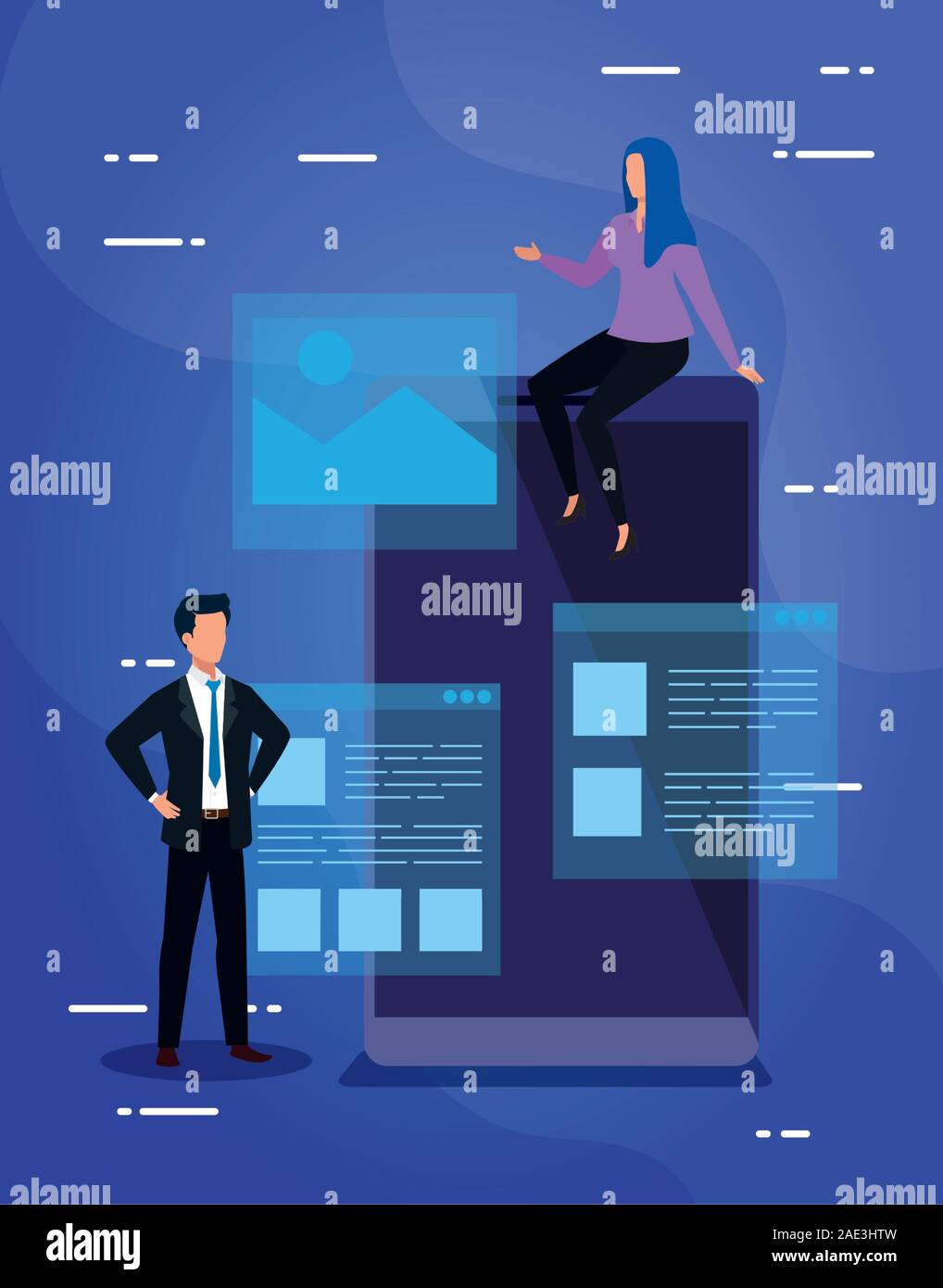 Digital smartphone and people vector design Stock Vector Image & Art ...