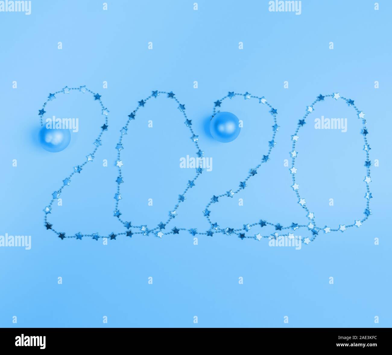 Christmas festive layout in trendy Classic Blue color. Creative numbers ...