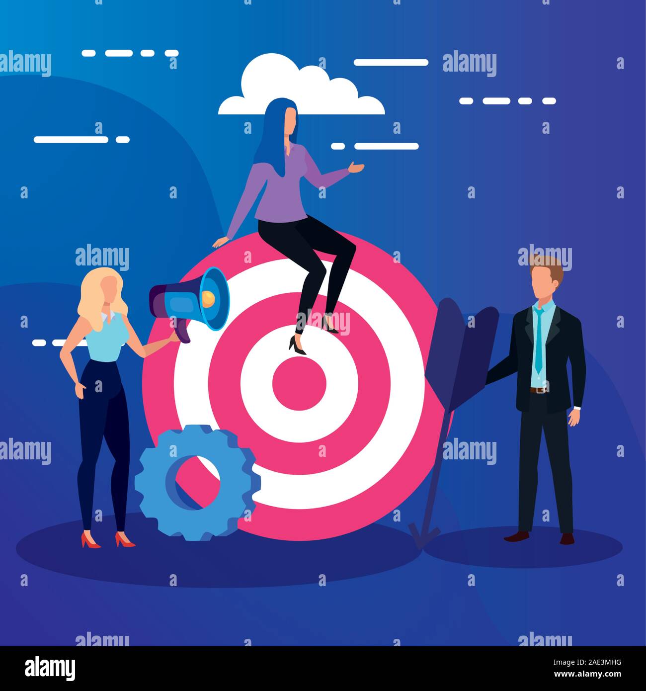 Target gear and people vector design Stock Vector Image & Art - Alamy