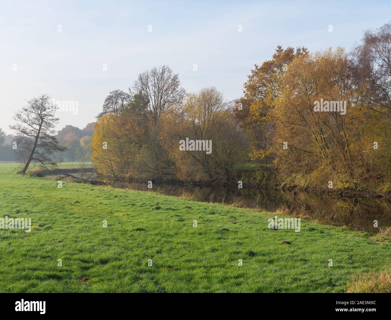hike at a german river Stock Photo - Alamy