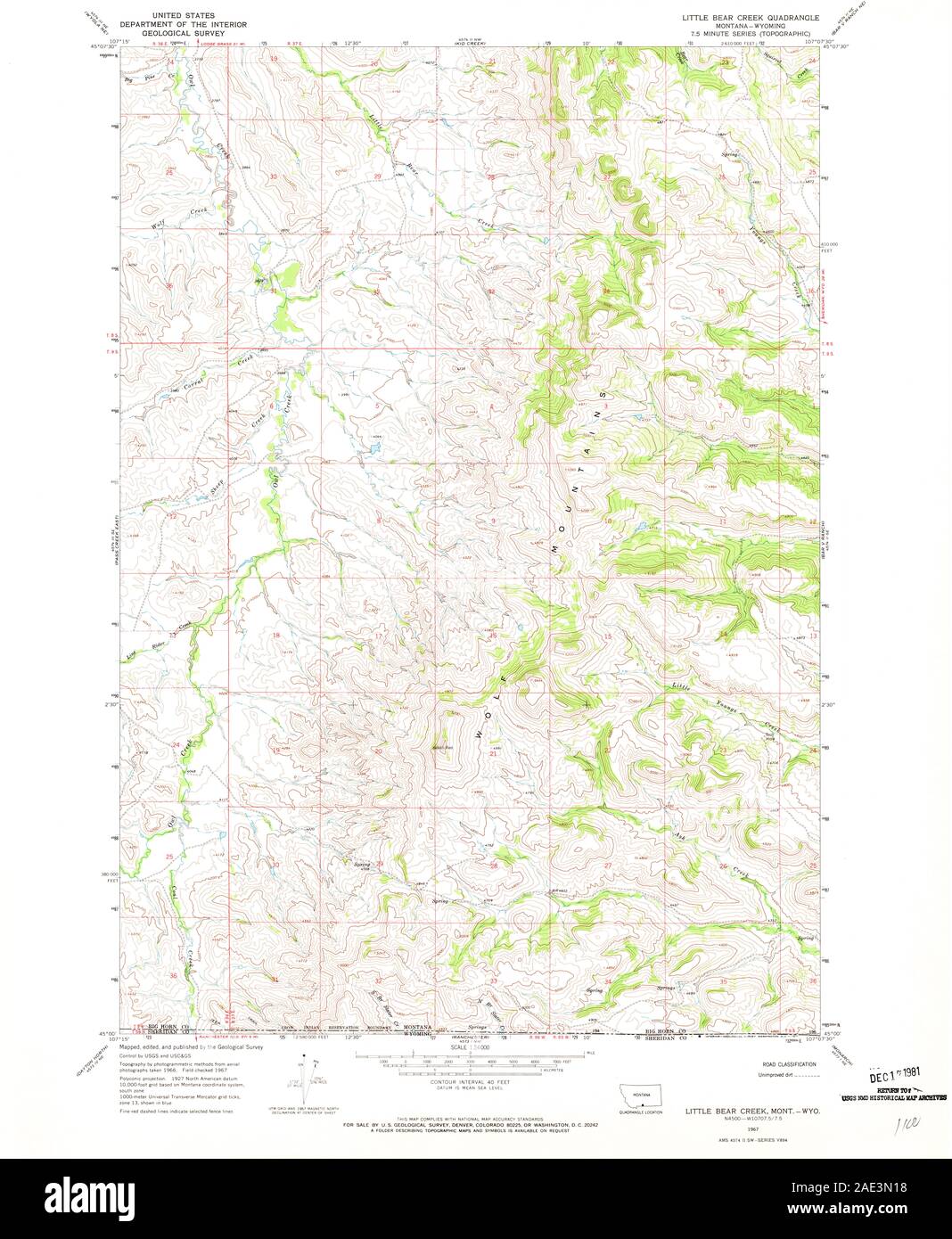MT Little Bear Creek 265031 1967 24000 Restoration Stock Photo - Alamy