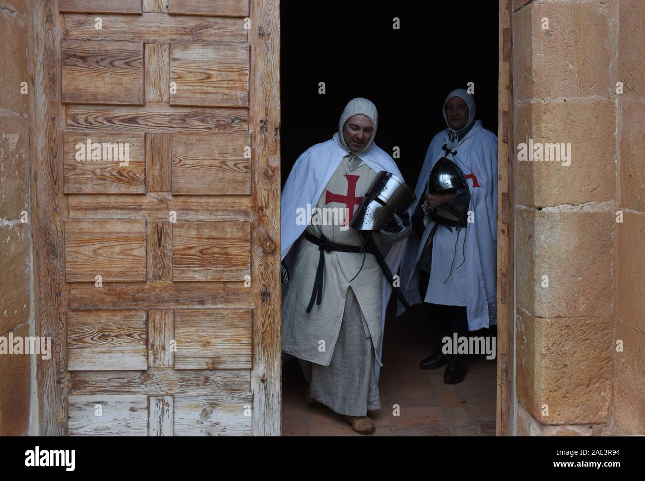 Men dressed as templarios during a re-enactment.The Catholic military ...
