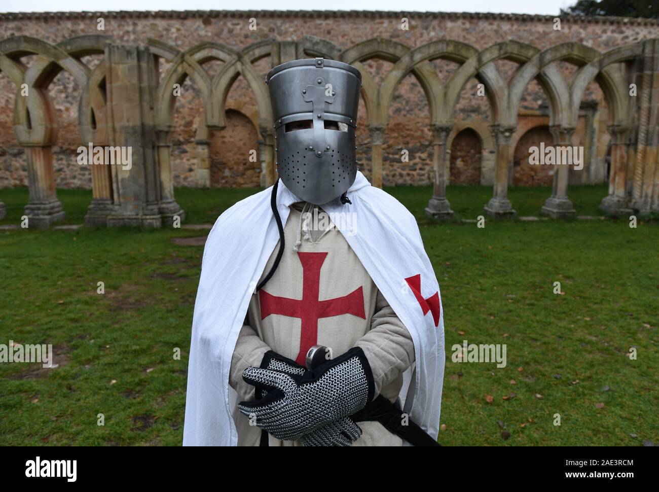 A man dressed as a templario during a re-enactment.The Catholic ...