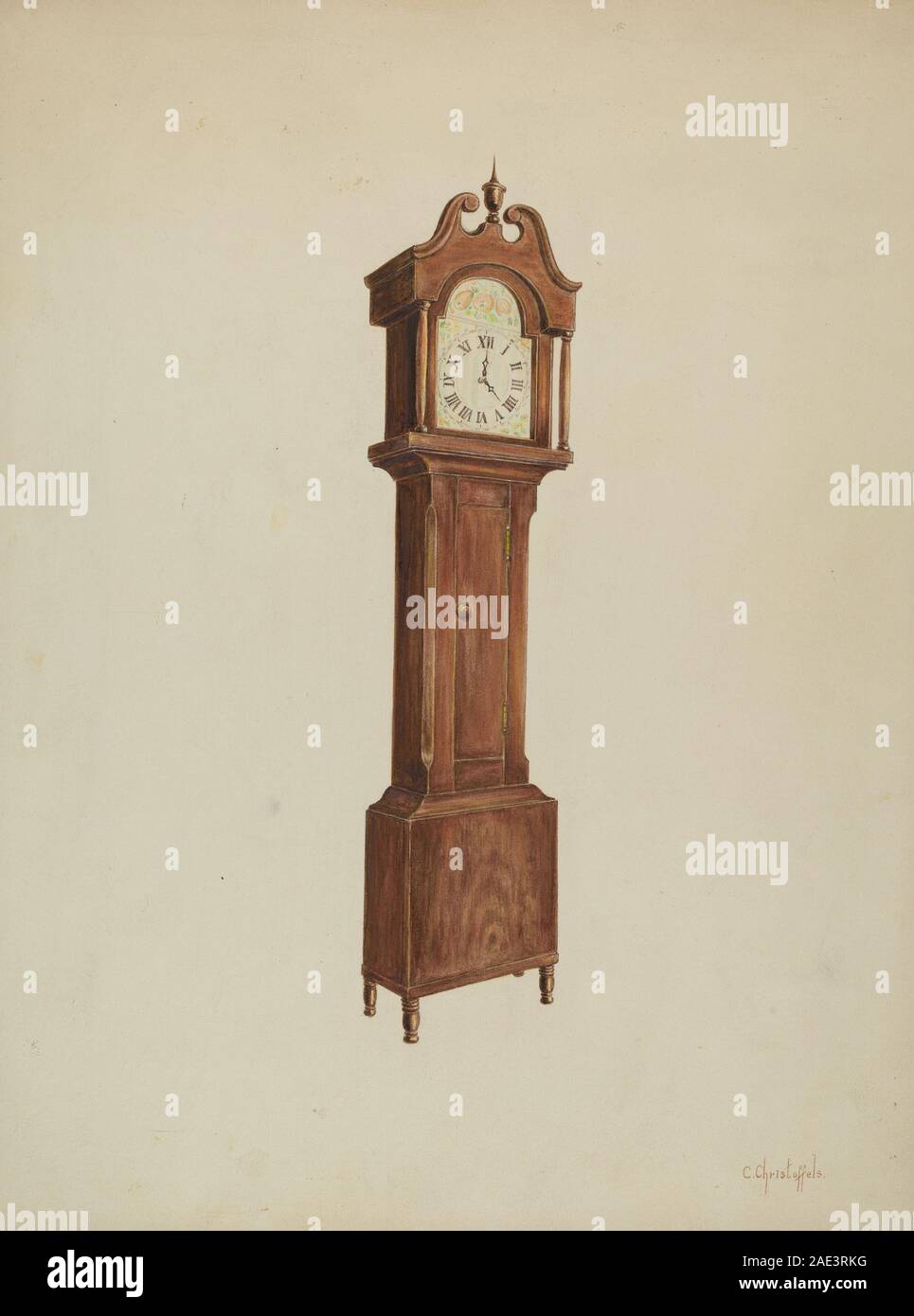 Grandfather Clock; circa 1940 date Cornelius Christoffels, Grandfather ...