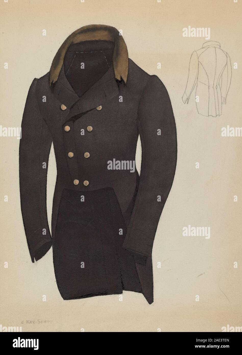 Creighton Kay-Scott's design depicts a tail coat from 1937, showing the ...