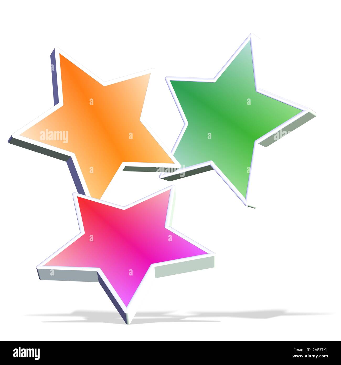 Three colorful stars against white background Stock Photo - Alamy
