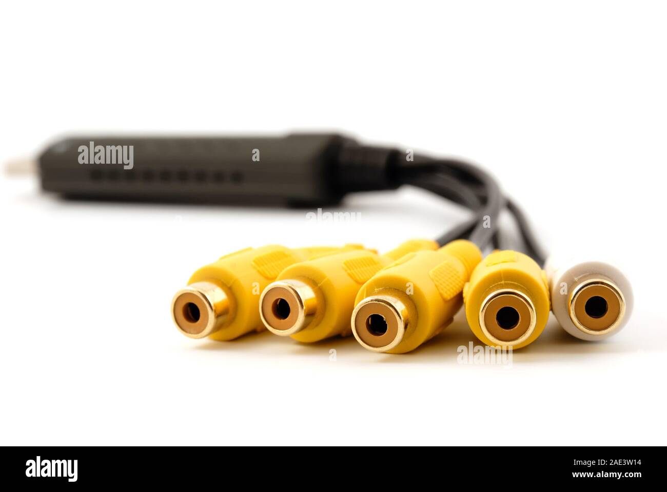 USB video audio capture adapter VHS to DVD hdd tv card on a white ...