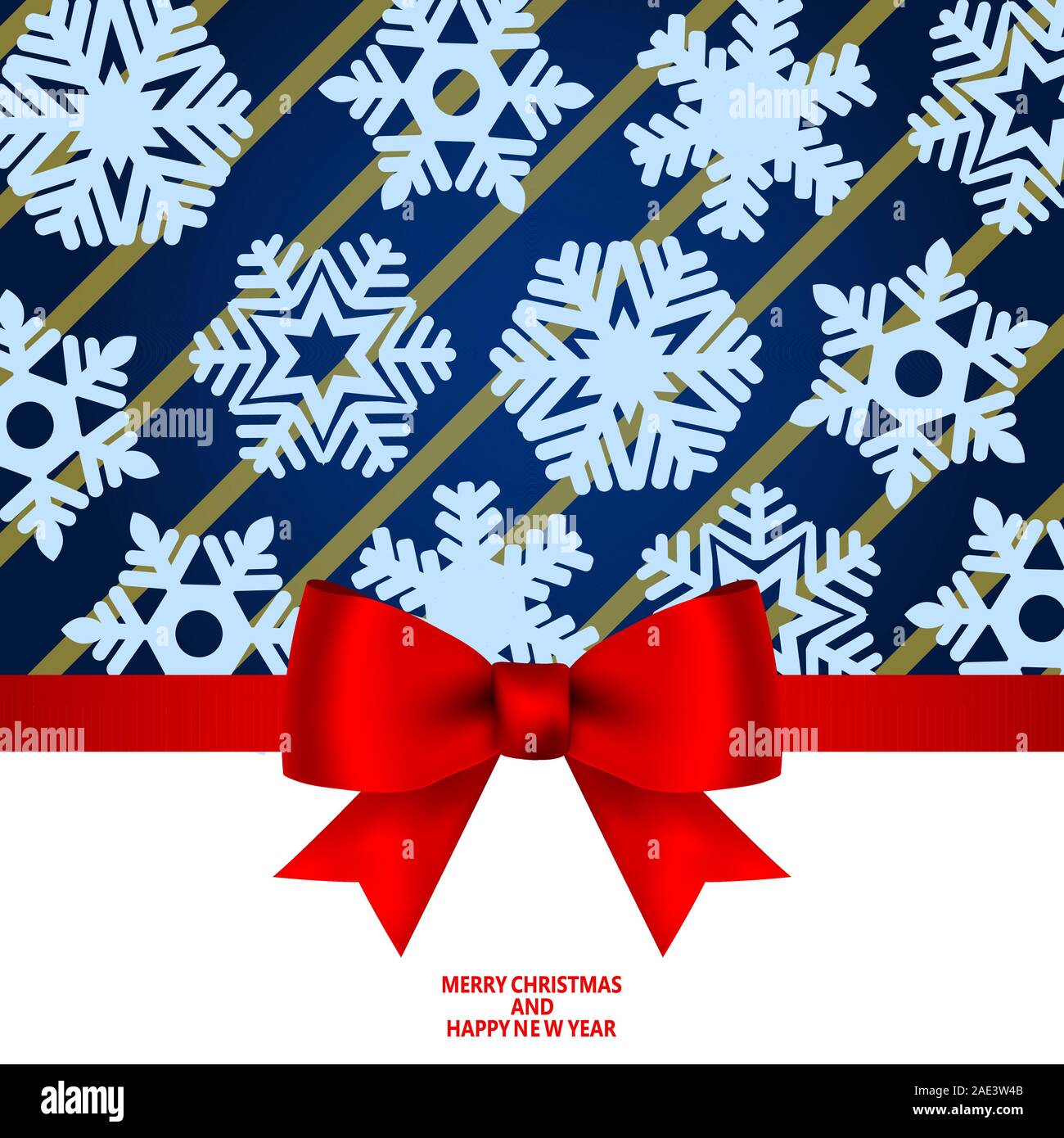 Christmas invitation card and menu with bow Stock Vector Image & Art ...
