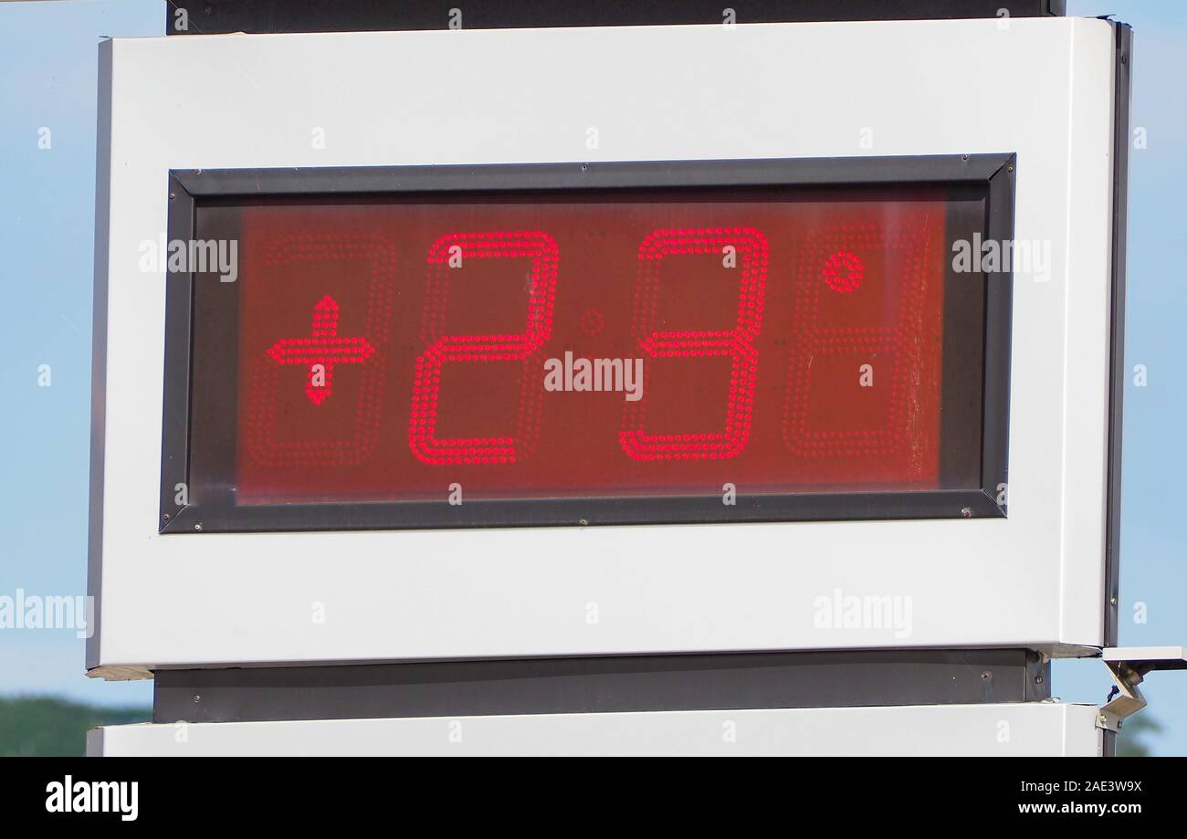led display showing a temperature of 23 degrees Stock Photo - Alamy