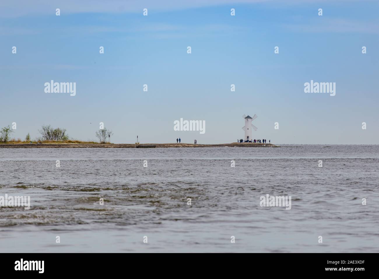 Old lighthouse in Swinoujscie, a port in Poland on the Baltic Sea. The ...