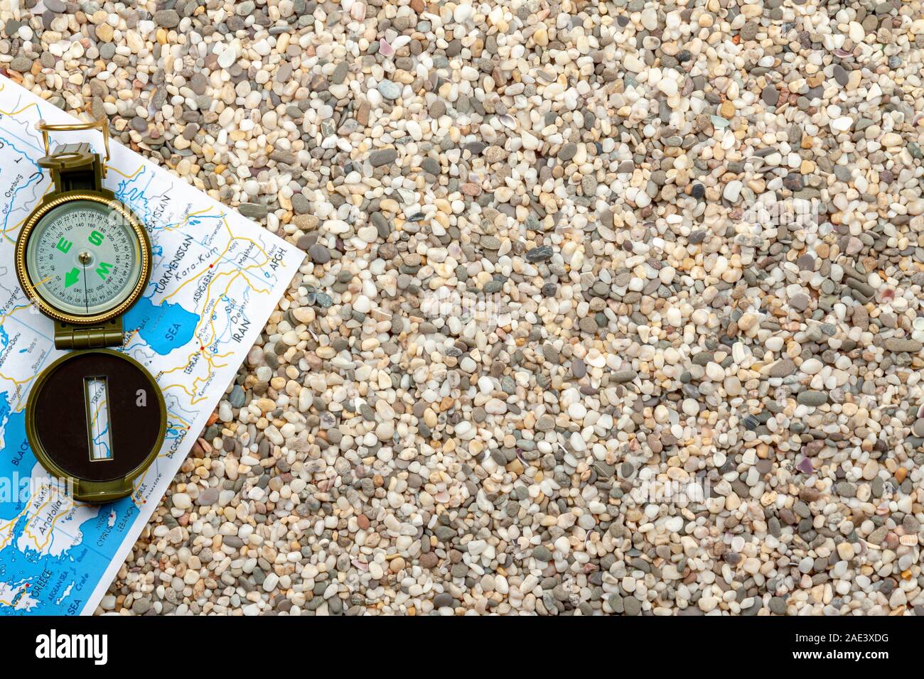 Compass lies on map hi-res stock photography and images - Alamy