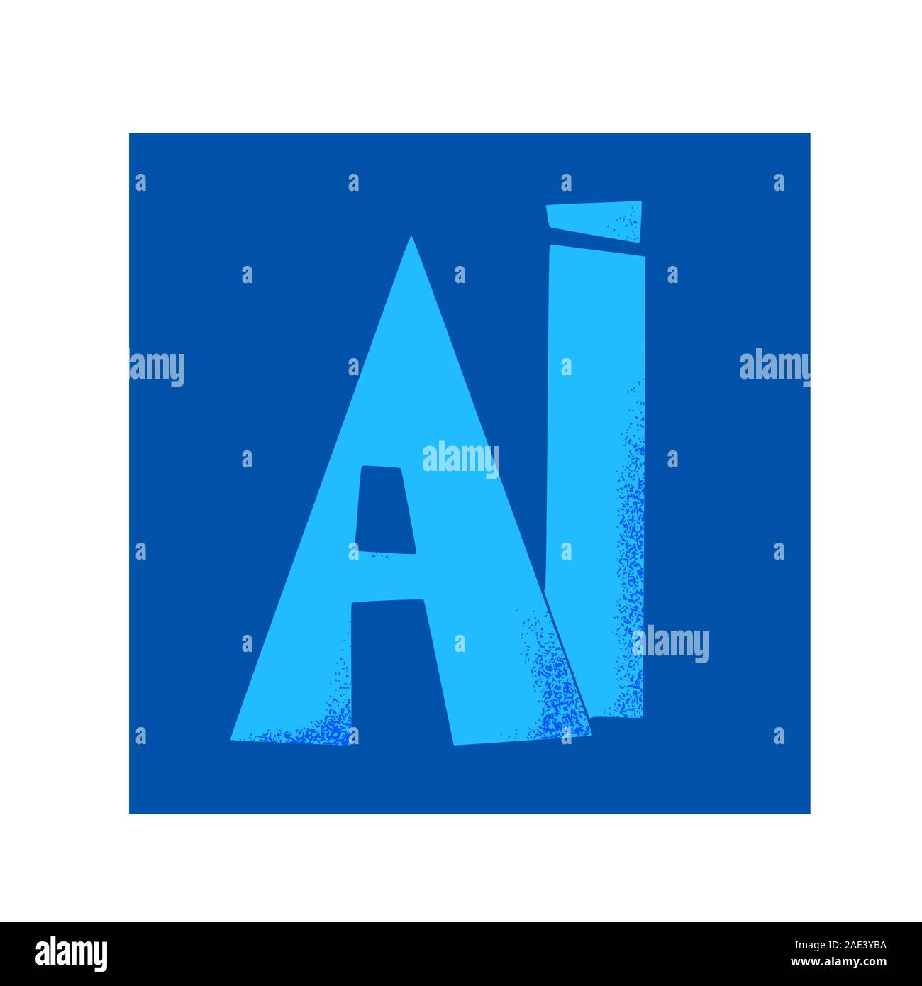 AI hand drawn icon. Artificial intelligence emblem. Neural networks ...