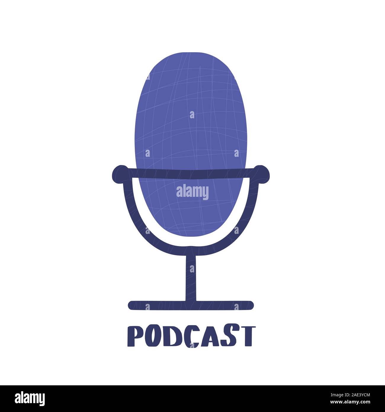 Microphone sign isolated on white background. Podcast logo emblem. Mike ...