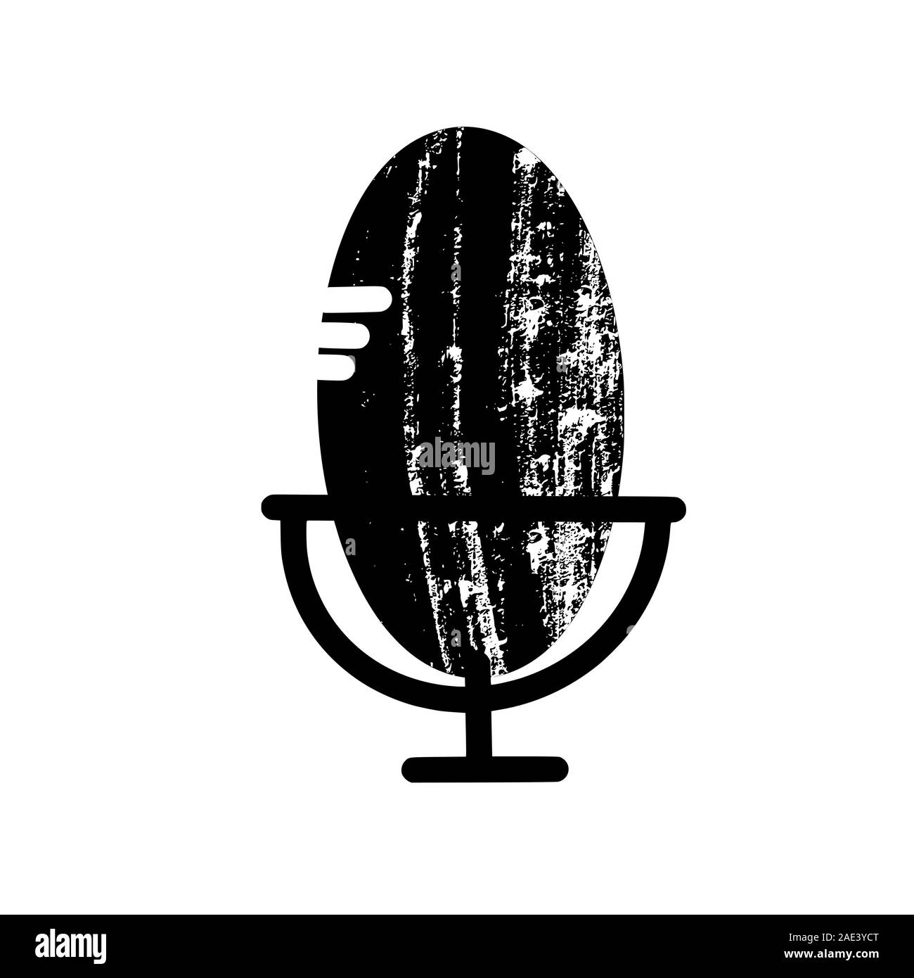 Microphone sign isolated on white background. Podcast logo emblem. Mike ...