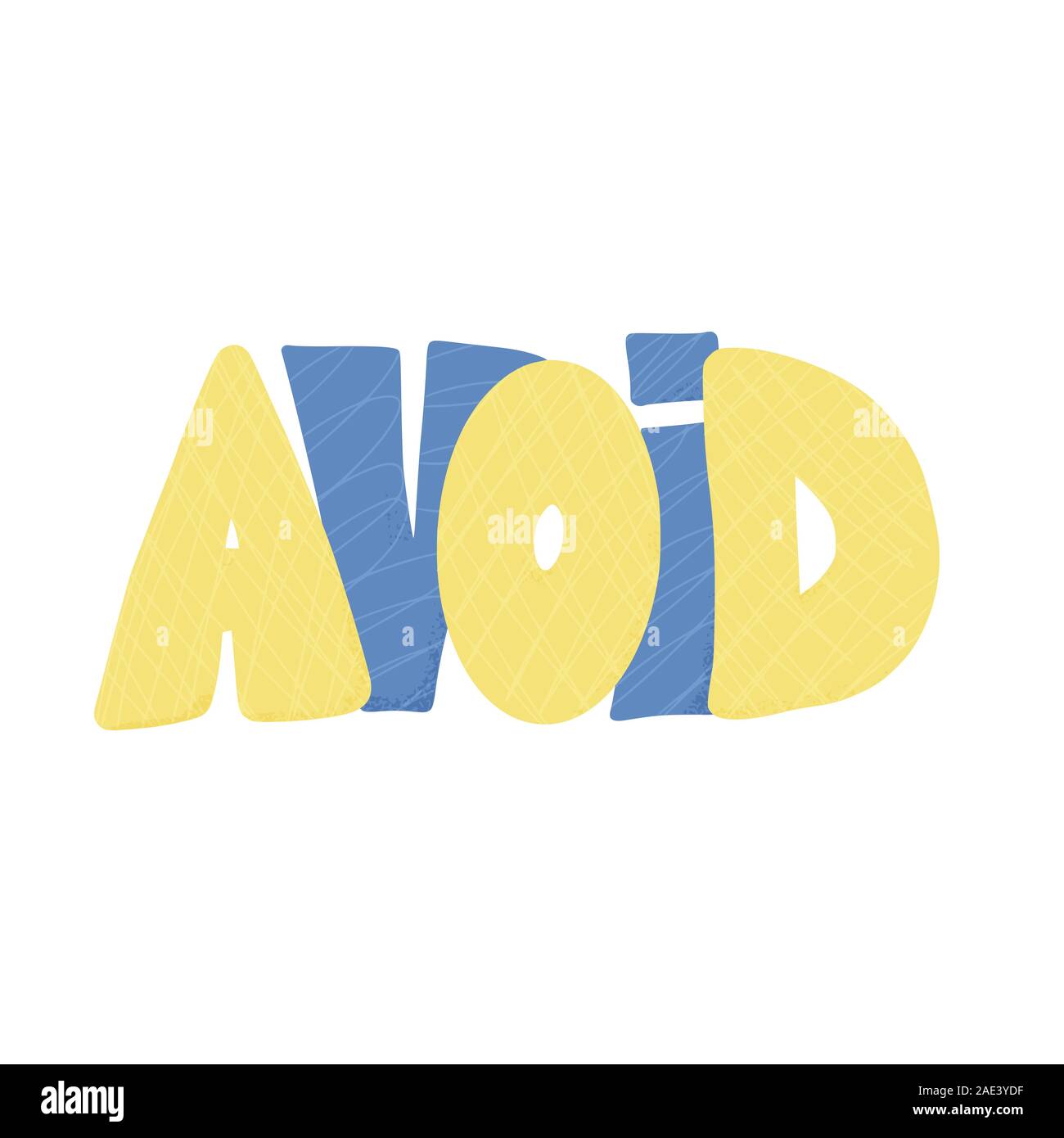Avoid text.Hand drawn lettering isolated on white background. Vector ...