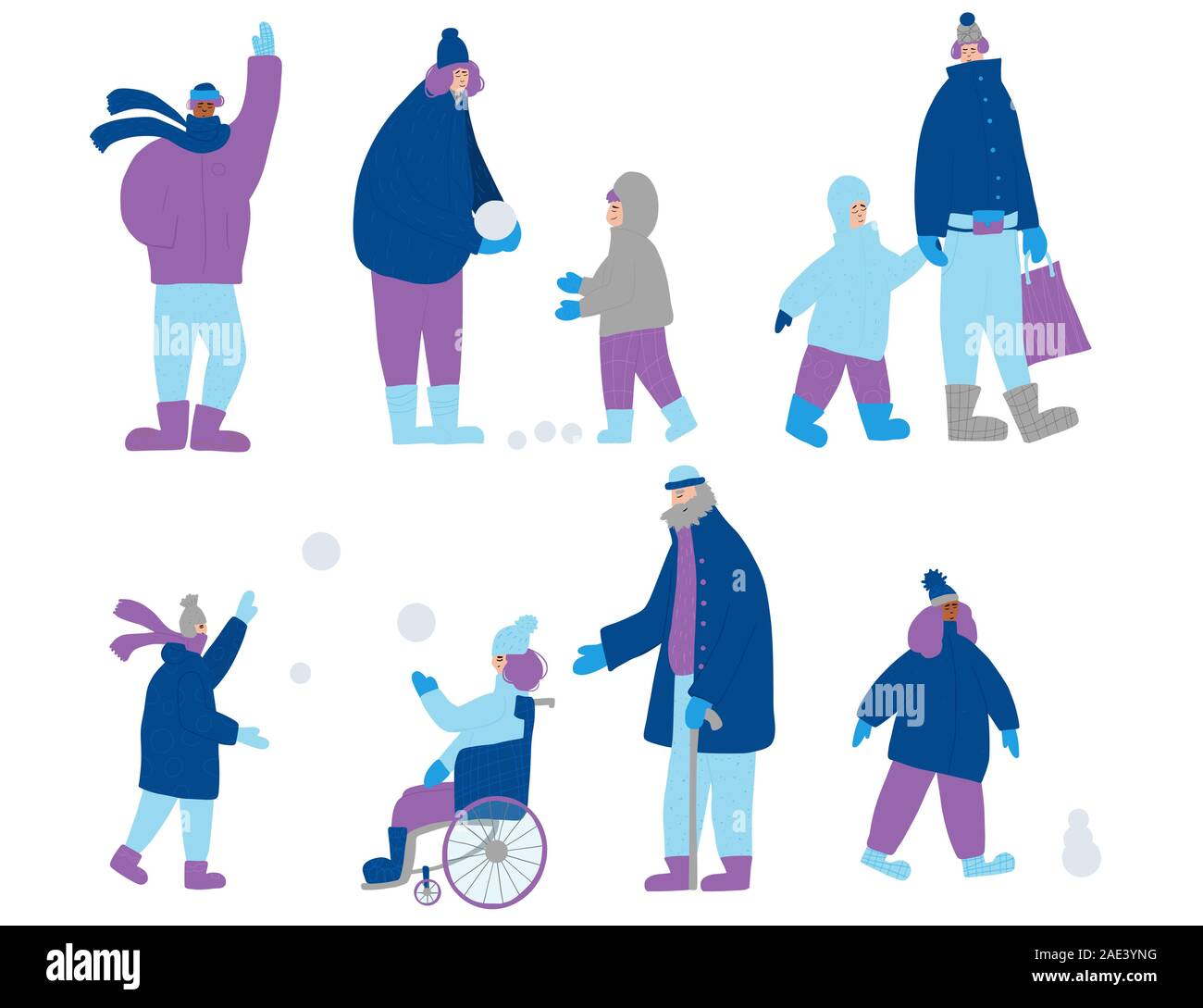 Group people dressed cold weather Stock Vector Images - Alamy