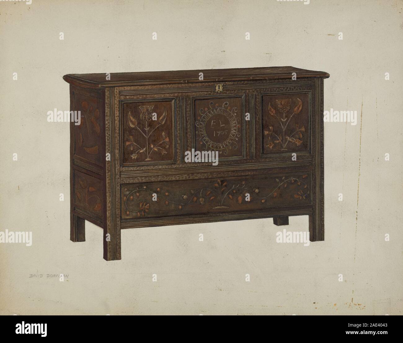 Pa. German Chest; c. 1940 David Dorfman, Pa German Chest, c 1940 Stock ...