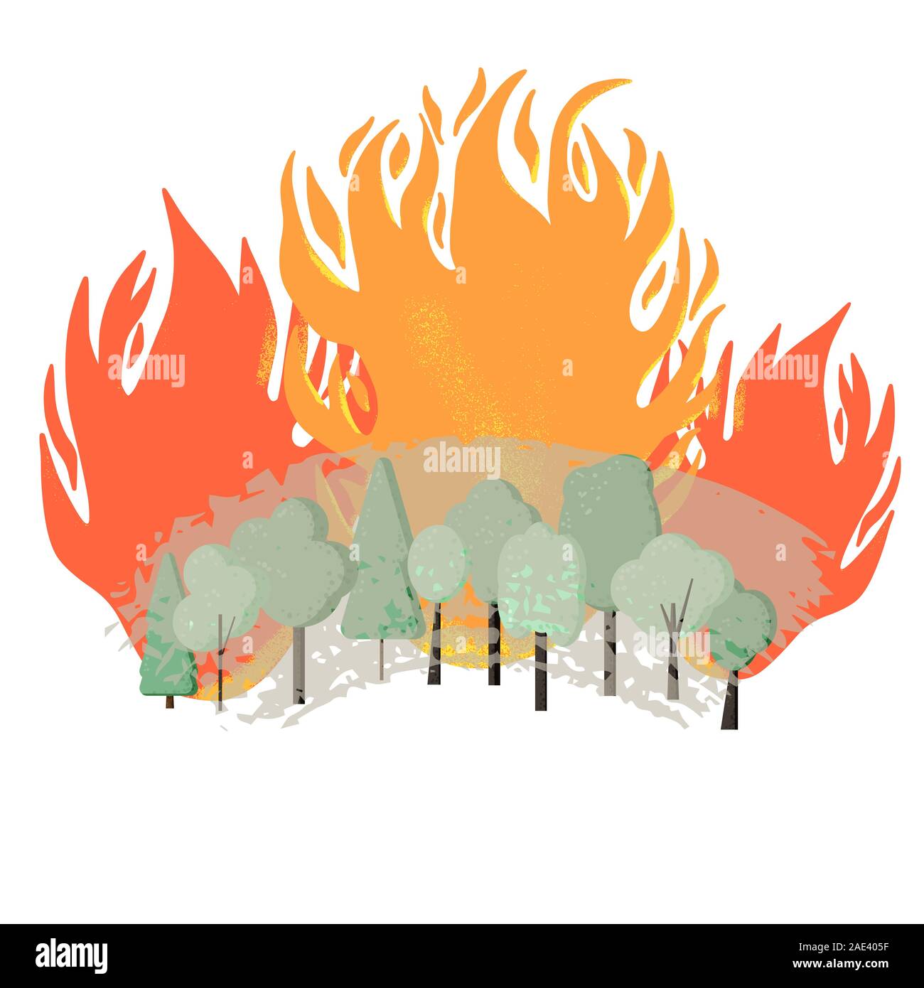 Forest fire concept. Wildfire sign isolated on white background. Vector ...