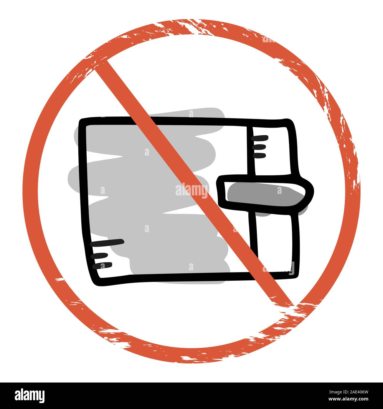 Buy nothing symbol. Forbiddance purchase sign. Vector illustration ...