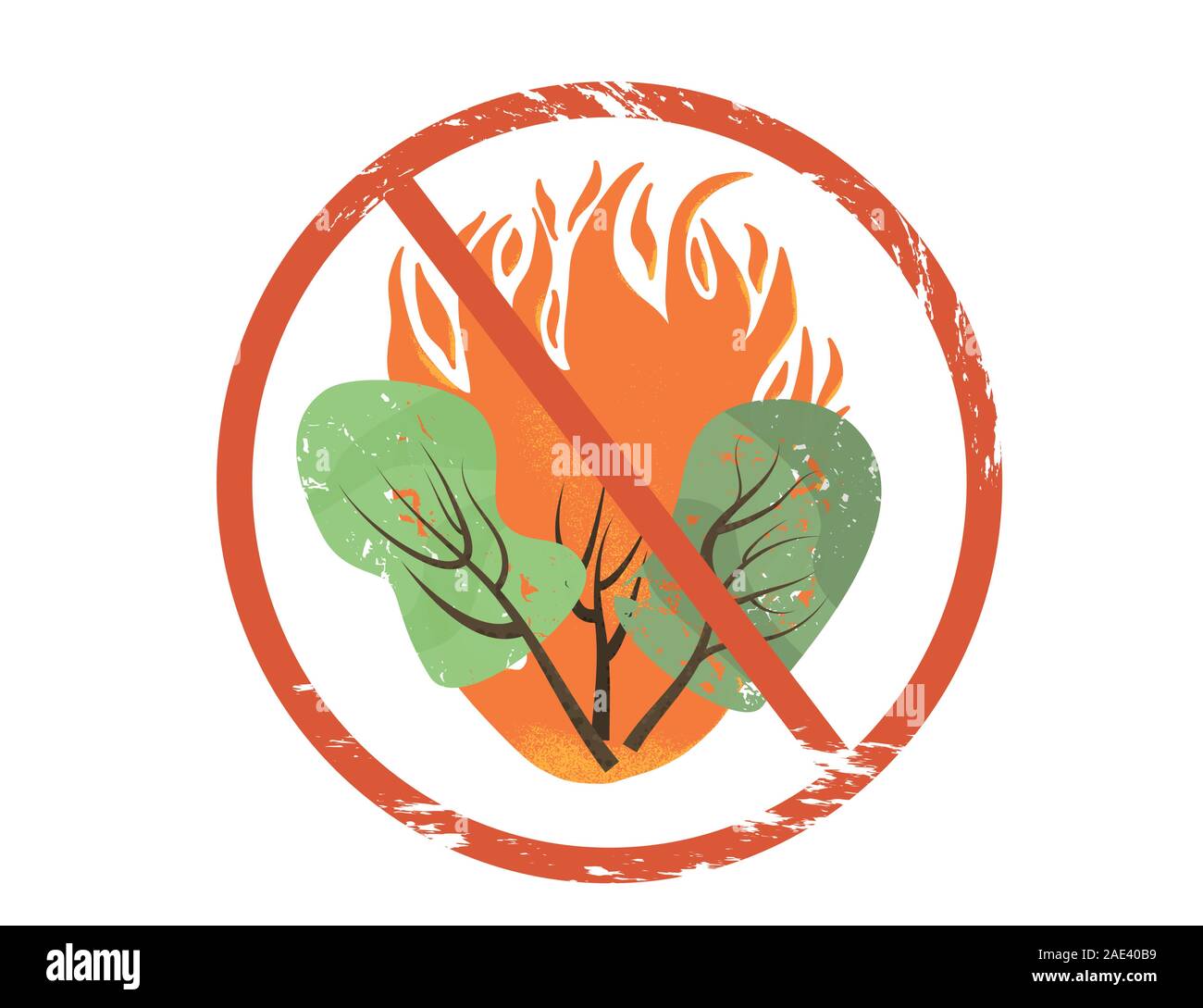 Forest fire concept. Wildfire sign isolated on white background. Vector ...