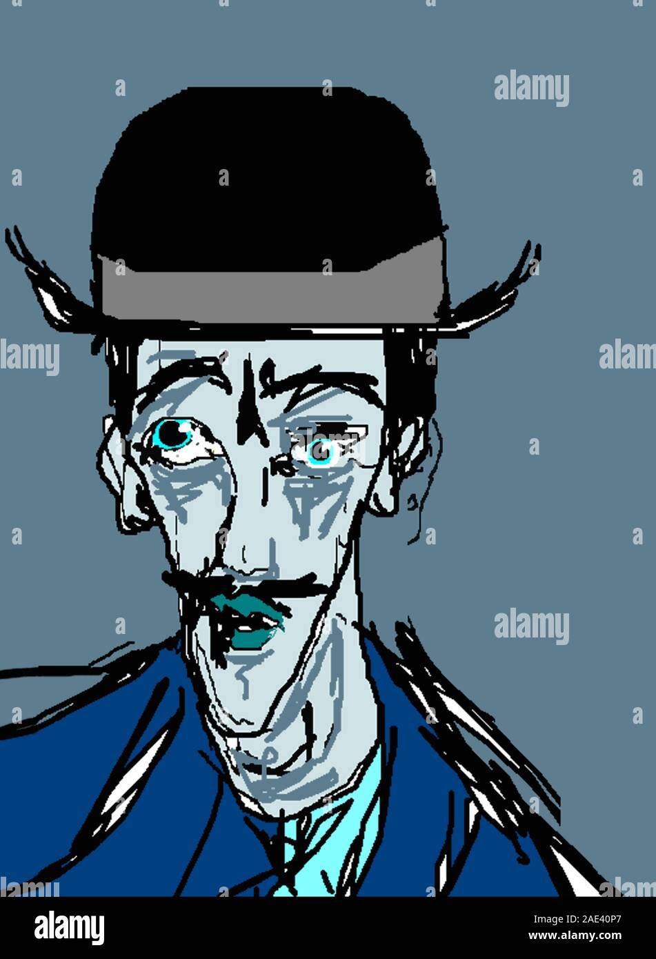 Banker Joe - an illustration of a man in a bowler hat Stock Photo - Alamy