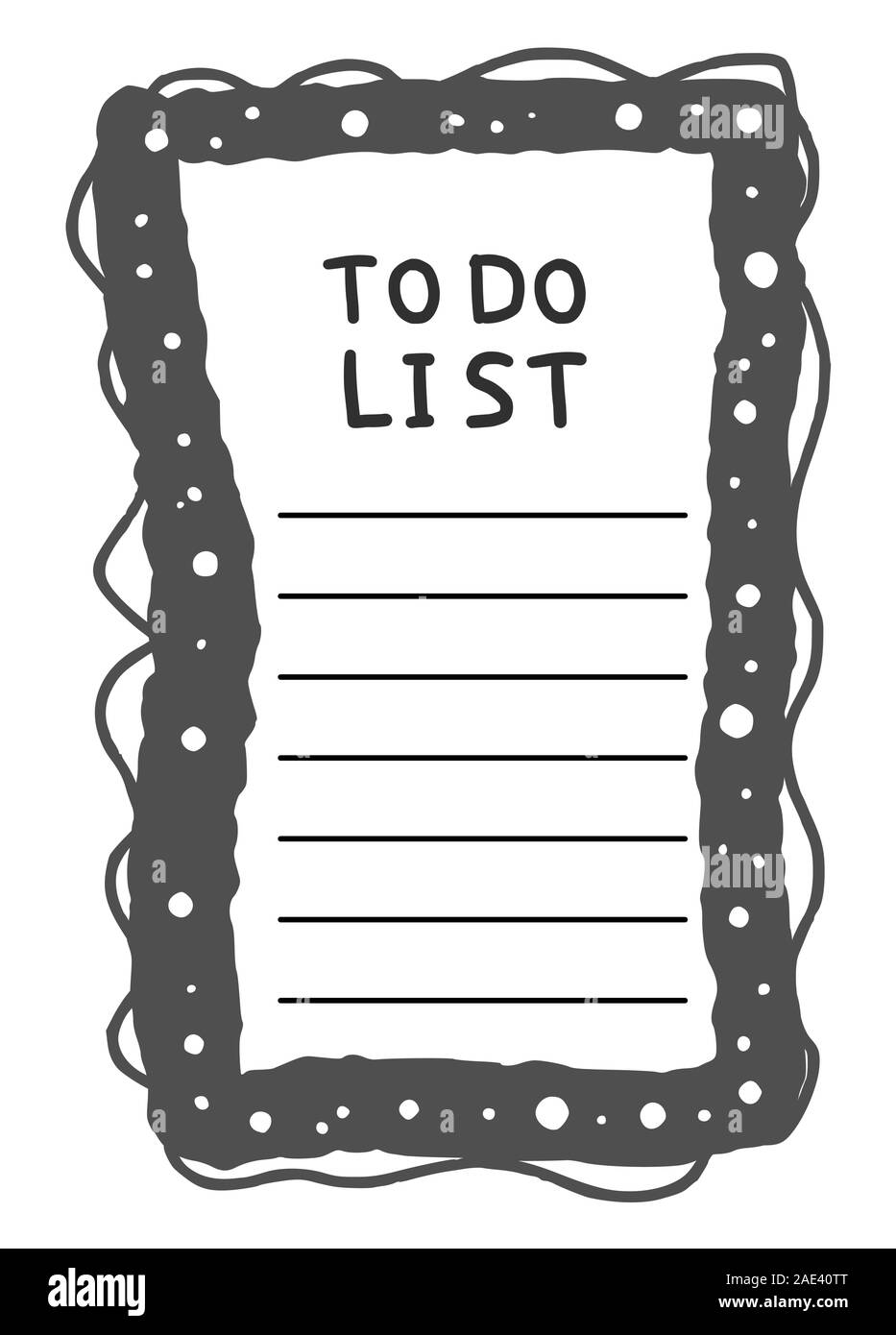 To do list template. Hand drawn reminder blank with copy space for text ...