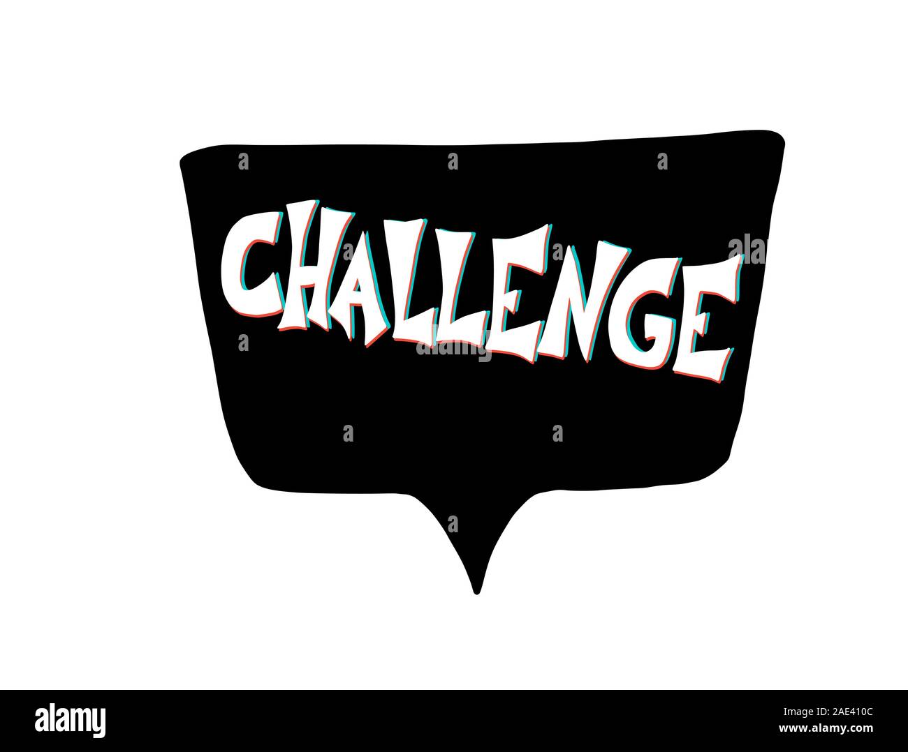 Challenge text on speech bubble. Social media flashmob emblem. Vector ...