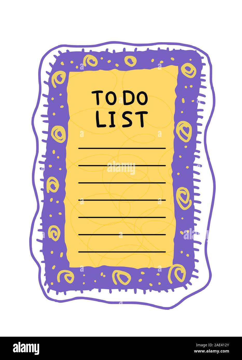 To do list template. Hand drawn reminder blank with copy space for text ...