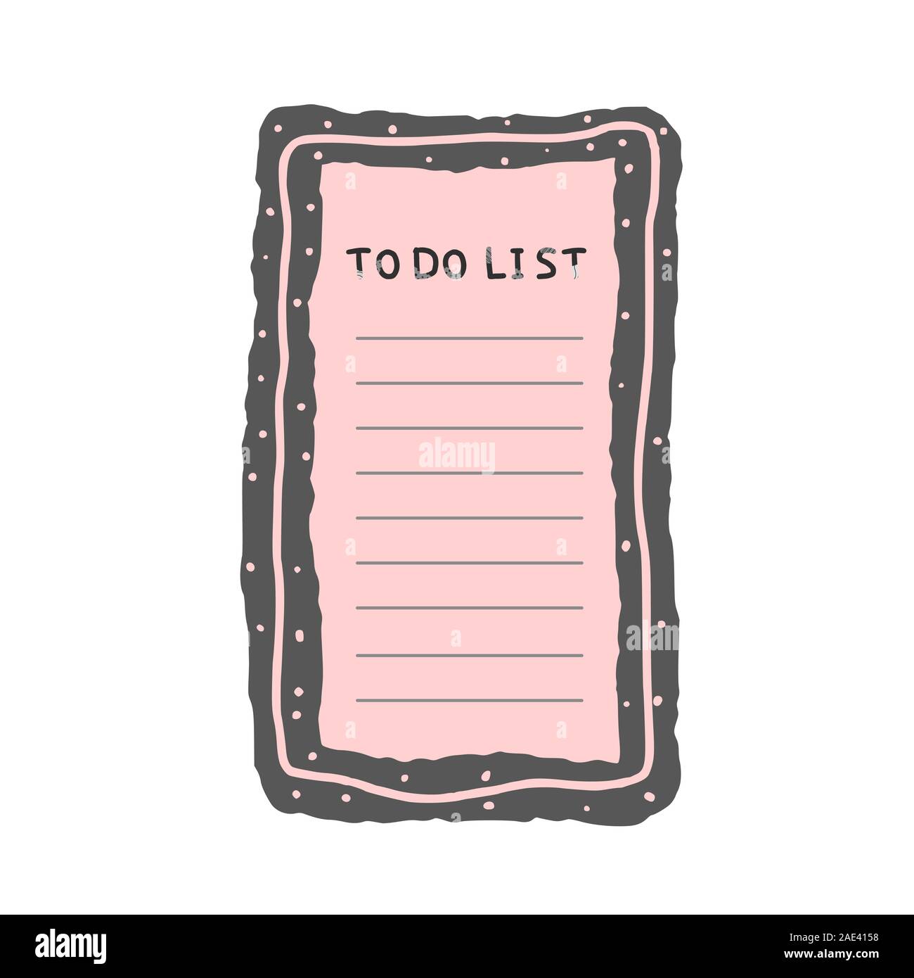 To do list template. Hand drawn reminder blank with copy space for text ...