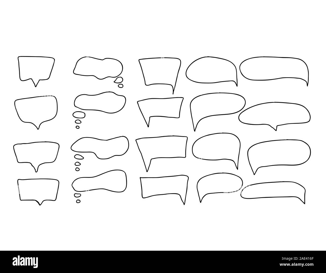 Speech bubbles set isolated on white background. collection of ballons ...