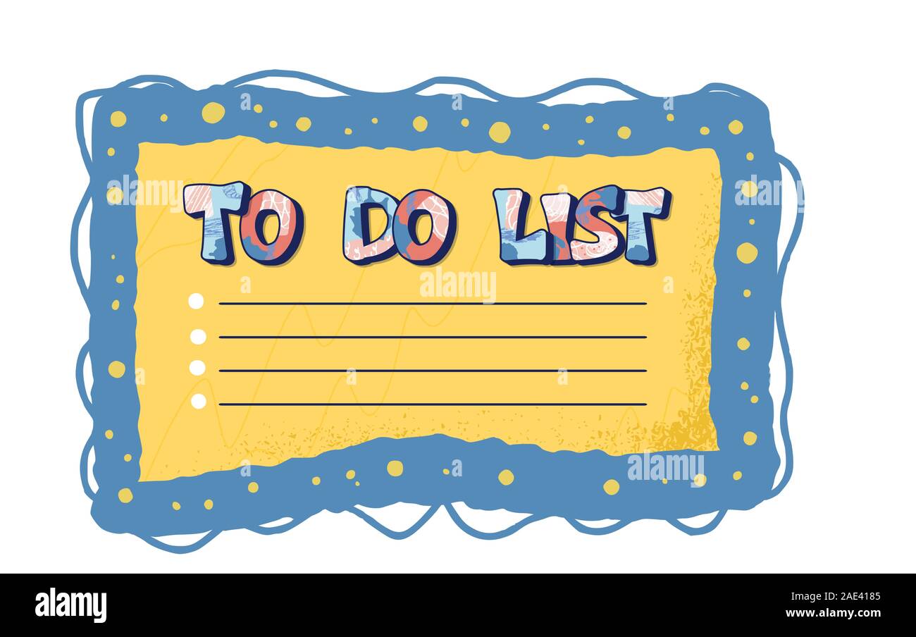 To do list template. Hand drawn reminder blank with copy space for text ...