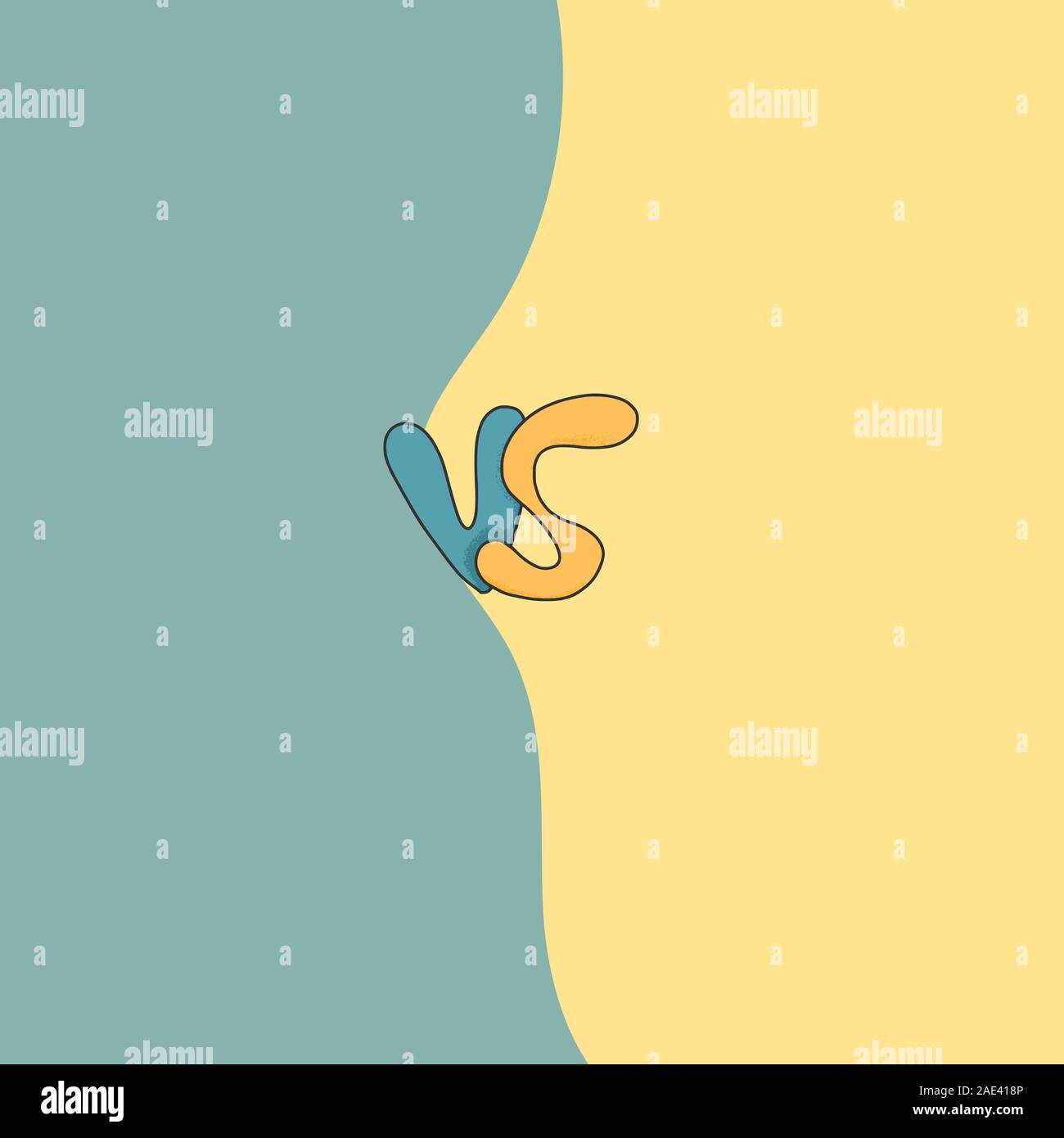 Versus sign with copy space. VS screen. Decorative battle cover with ...