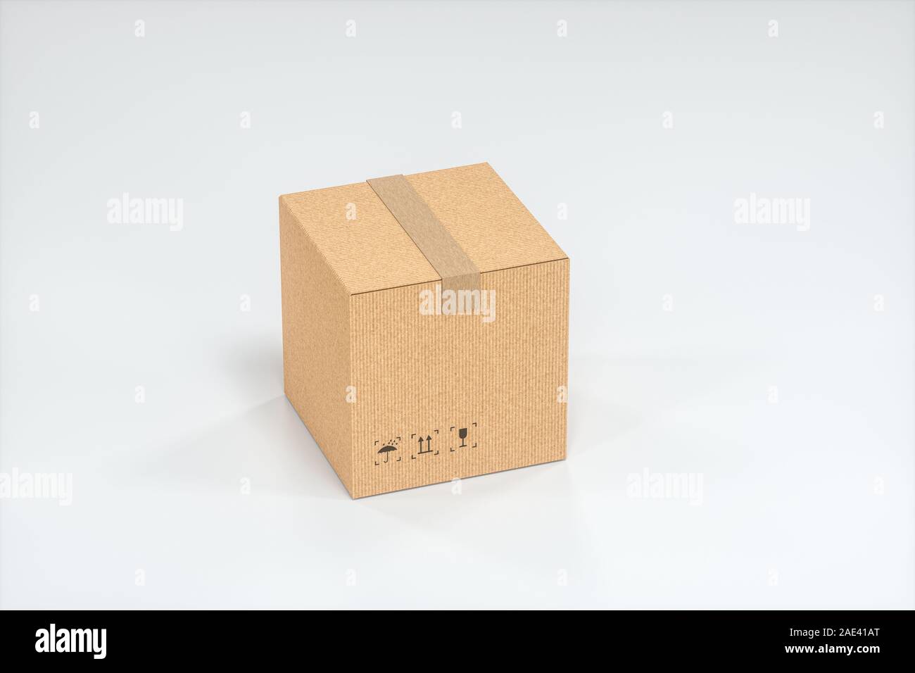 The cartons are stacked against a white background, 3d rendering ...