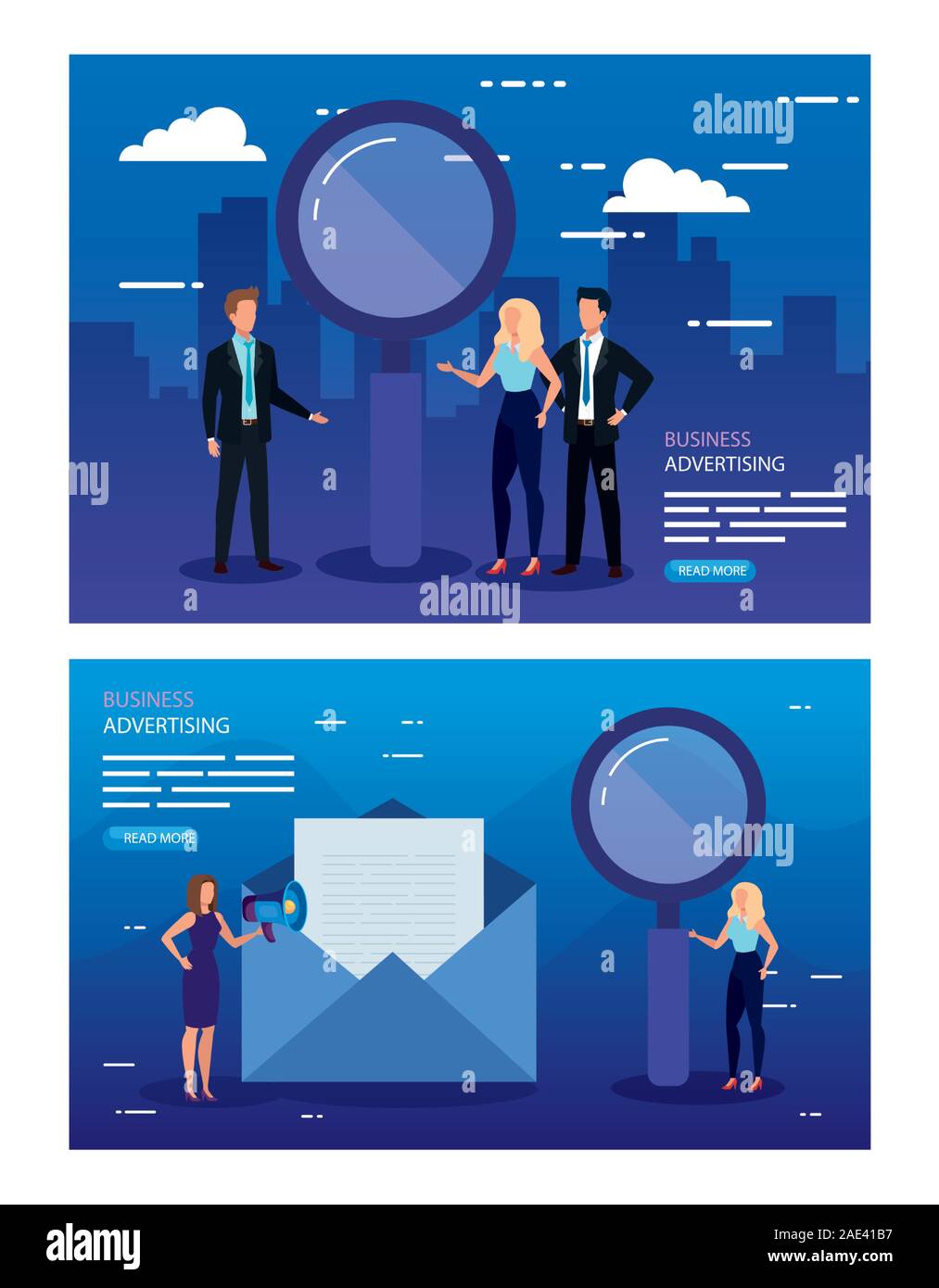 Envelope lupe and people vector design Stock Vector Image & Art - Alamy