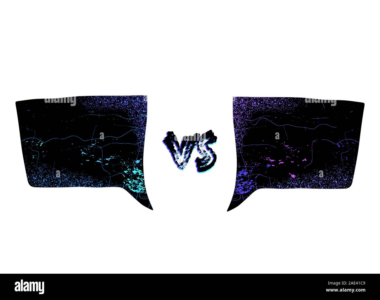 VS screen. Versus sign on divided background. Decorative battle cover ...