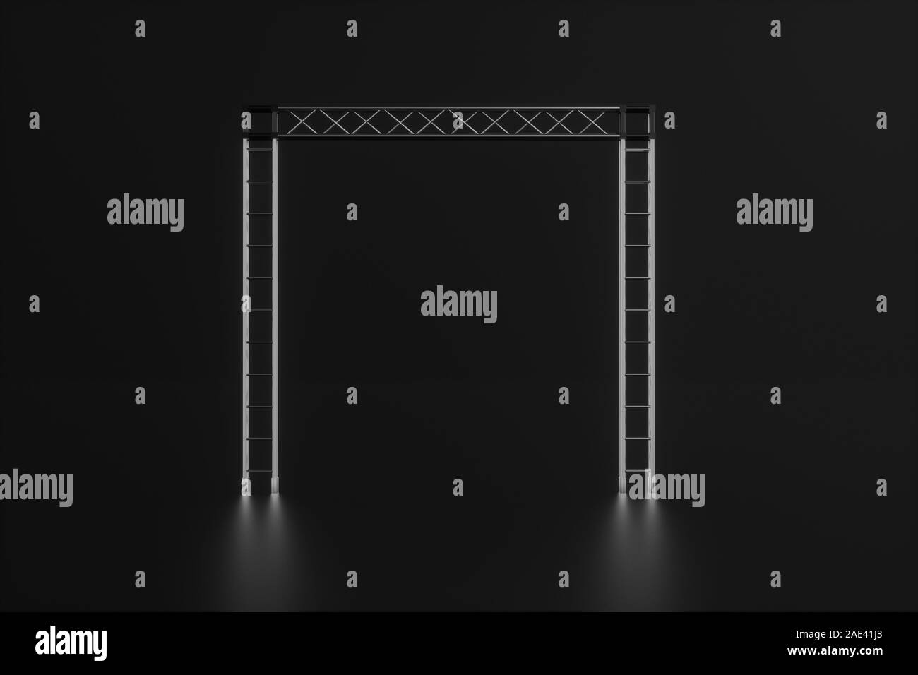 Steel reinforcement with dark background, 3d rendering. Computer ...
