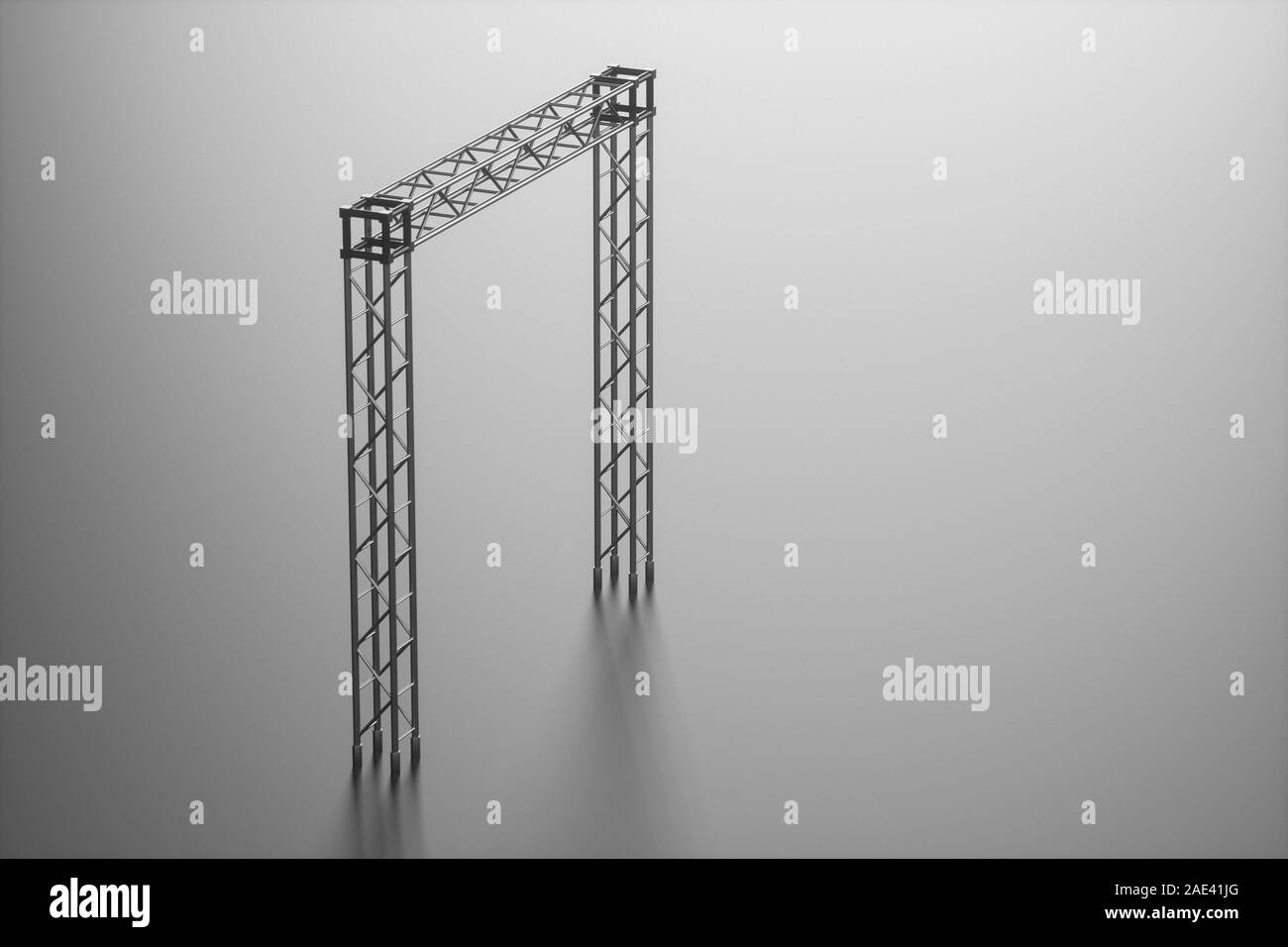Steel reinforcement with dark background, 3d rendering. Computer ...
