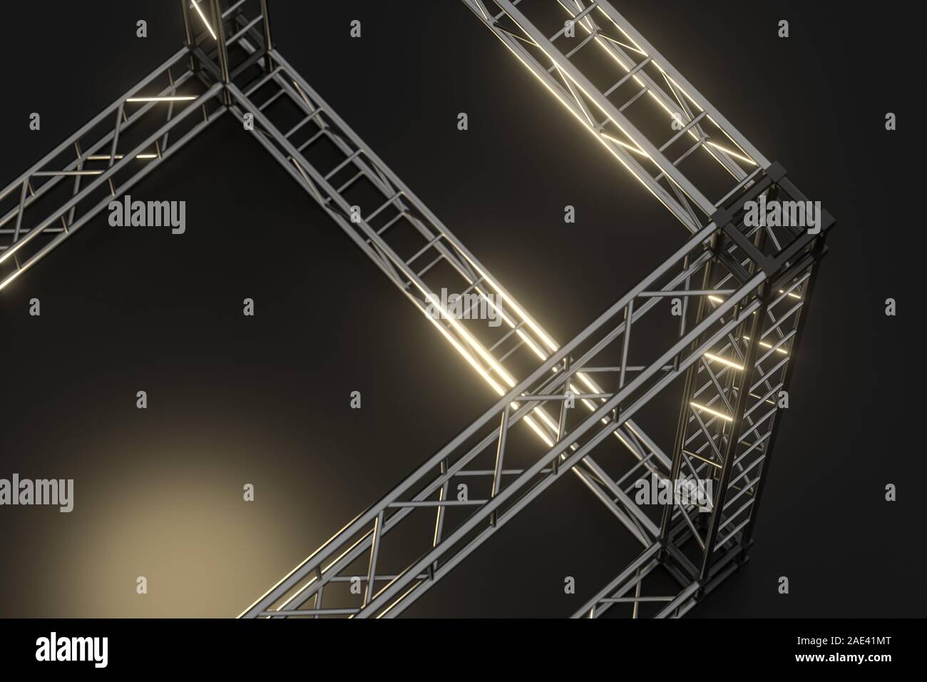 Steel reinforcement with dark background, 3d rendering. Computer ...