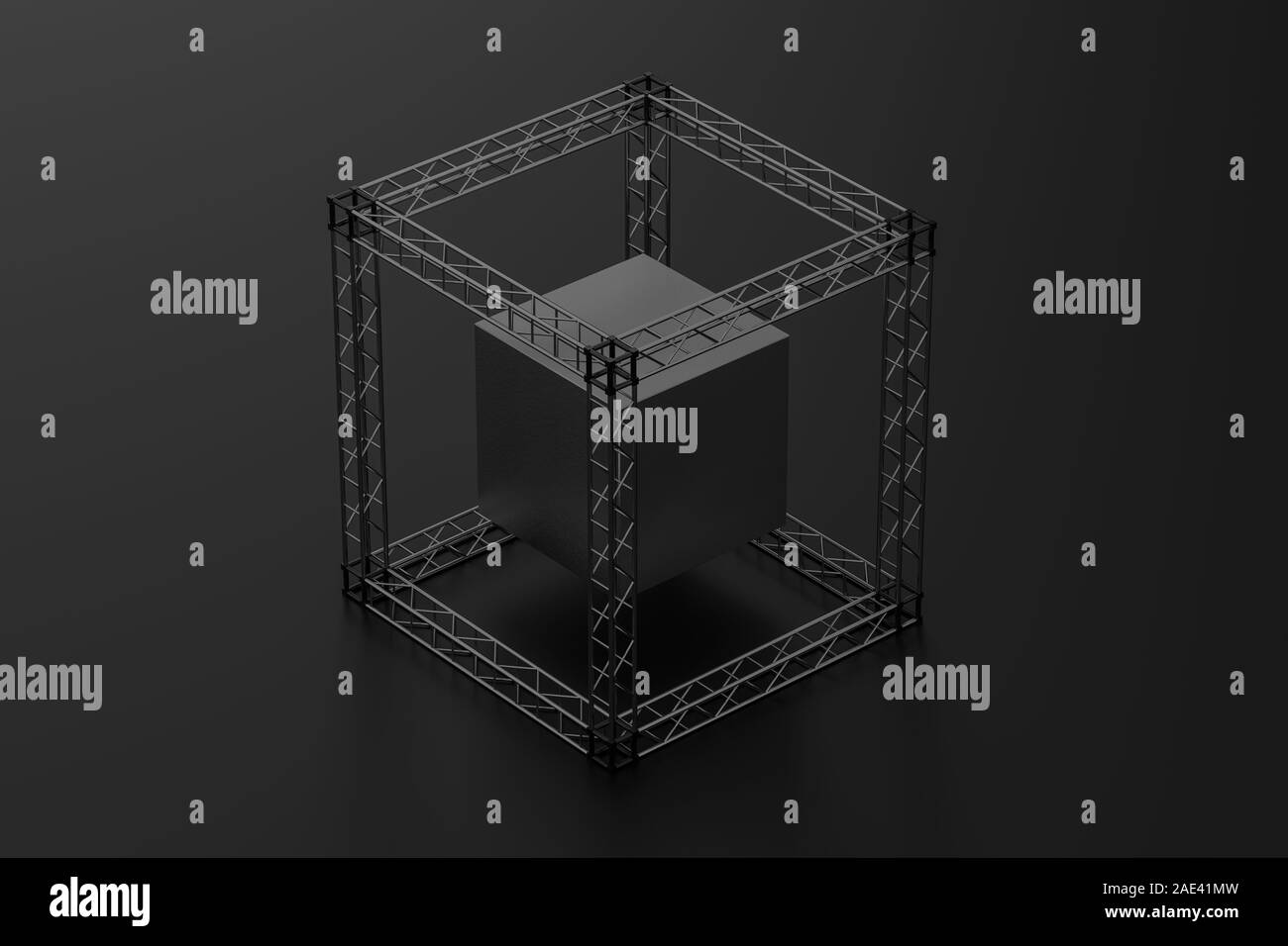 Steel reinforcement with dark background, 3d rendering. Computer ...