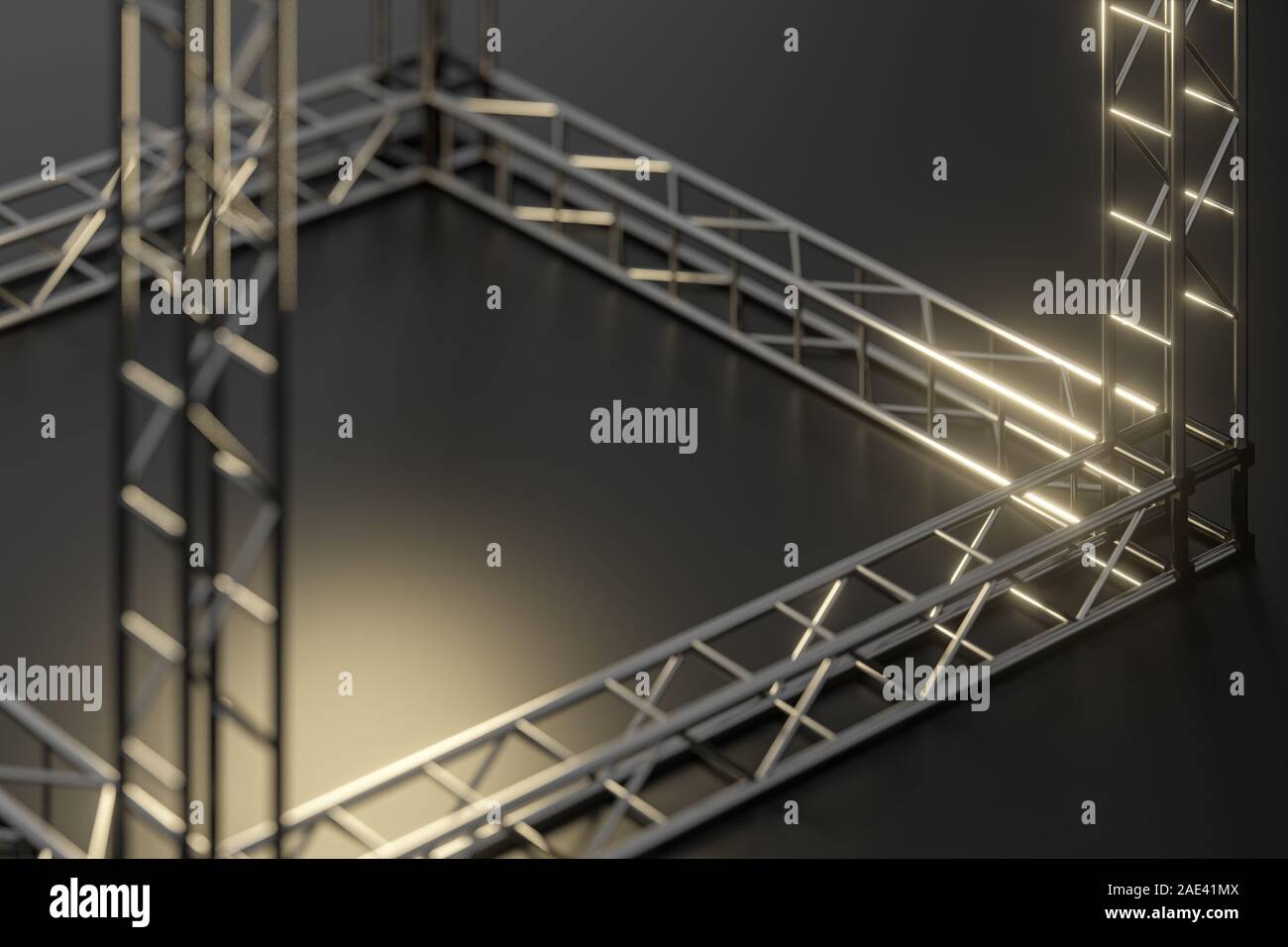 Steel reinforcement with dark background, 3d rendering. Computer ...
