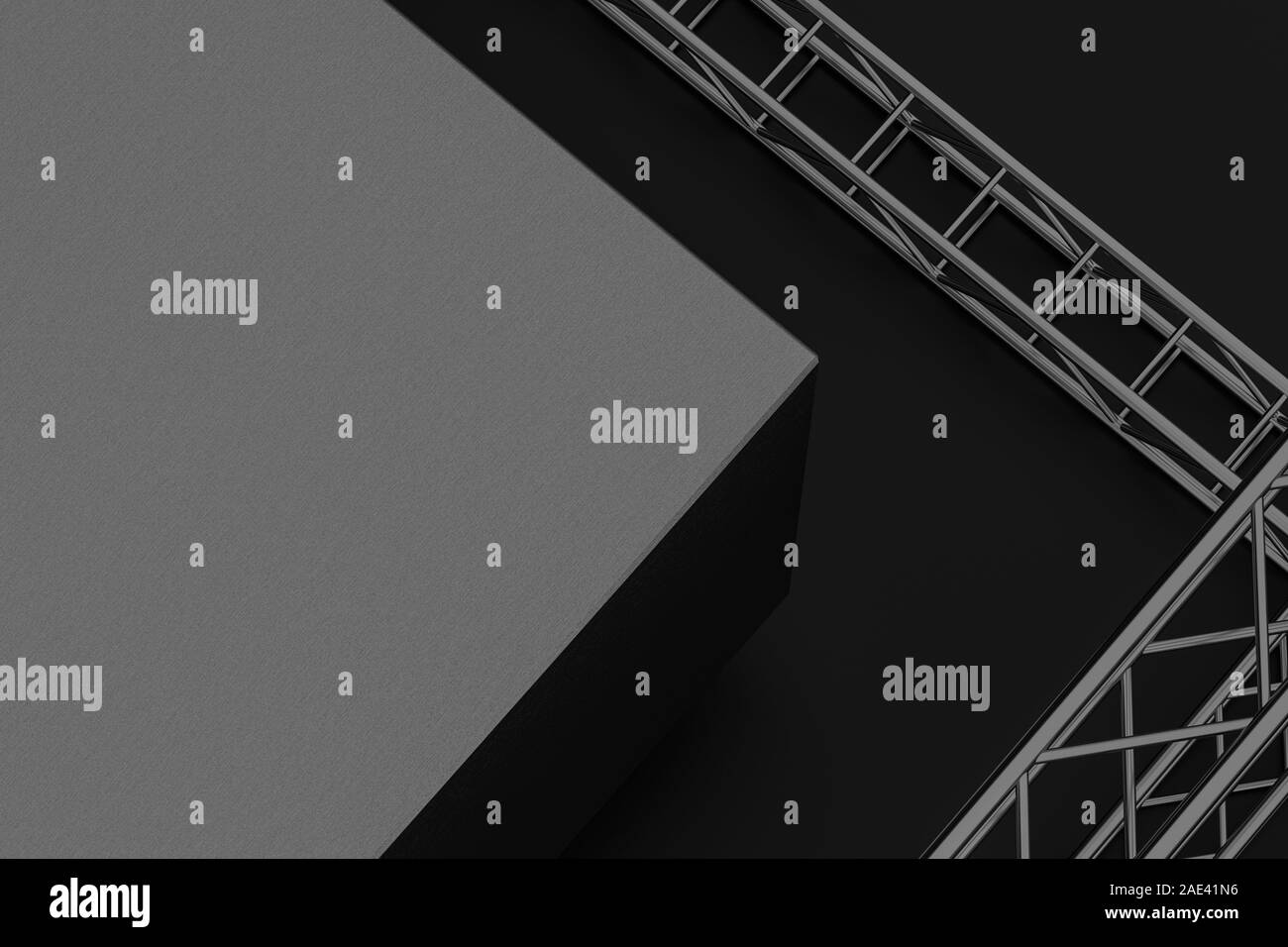 Steel reinforcement with dark background, 3d rendering. Computer ...