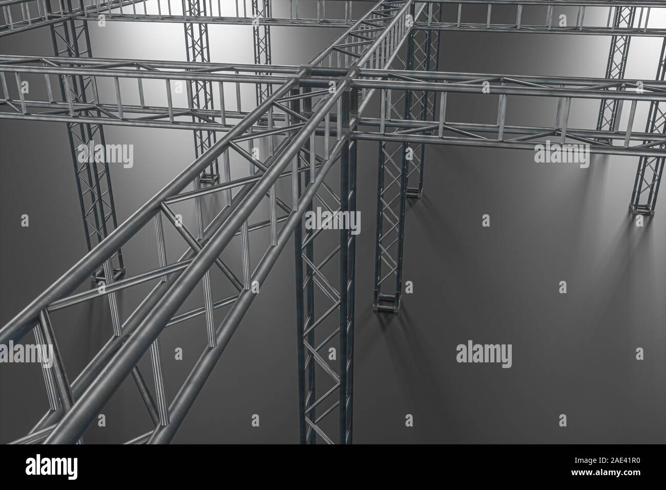 Steel reinforcement with dark background, 3d rendering. Computer ...