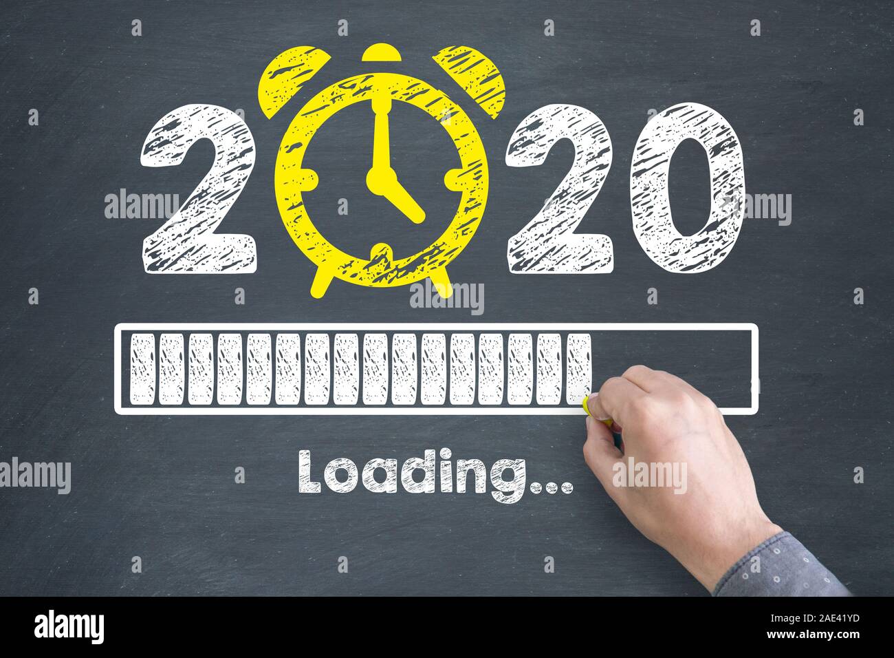 New year concepts 2020 countdown clock on blackboard Stock Photo - Alamy
