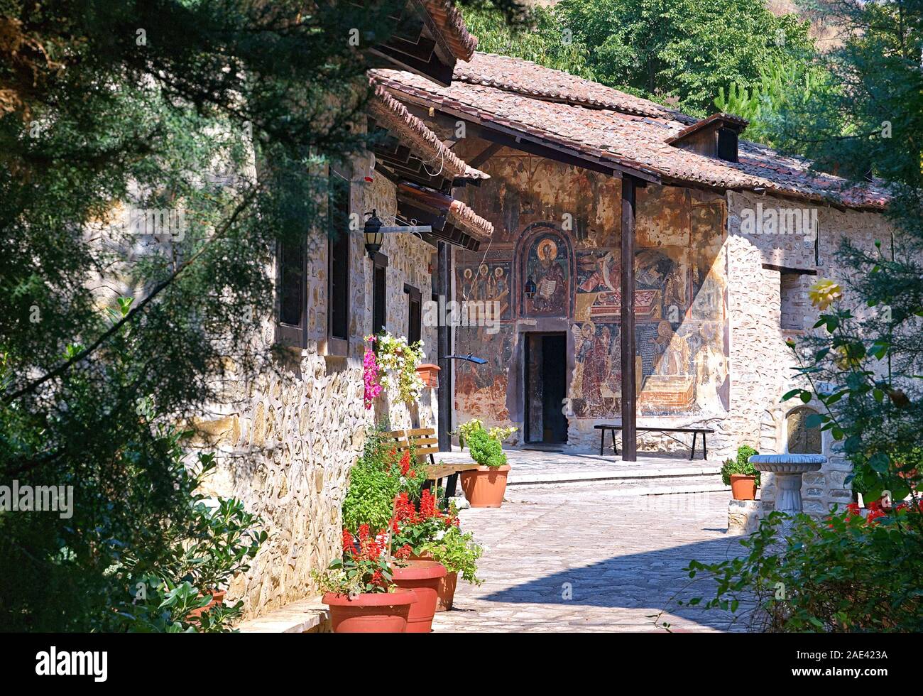 Kastoria, Greece, Byzantine monastery of Panagia Mavriotisa Stock Photo ...