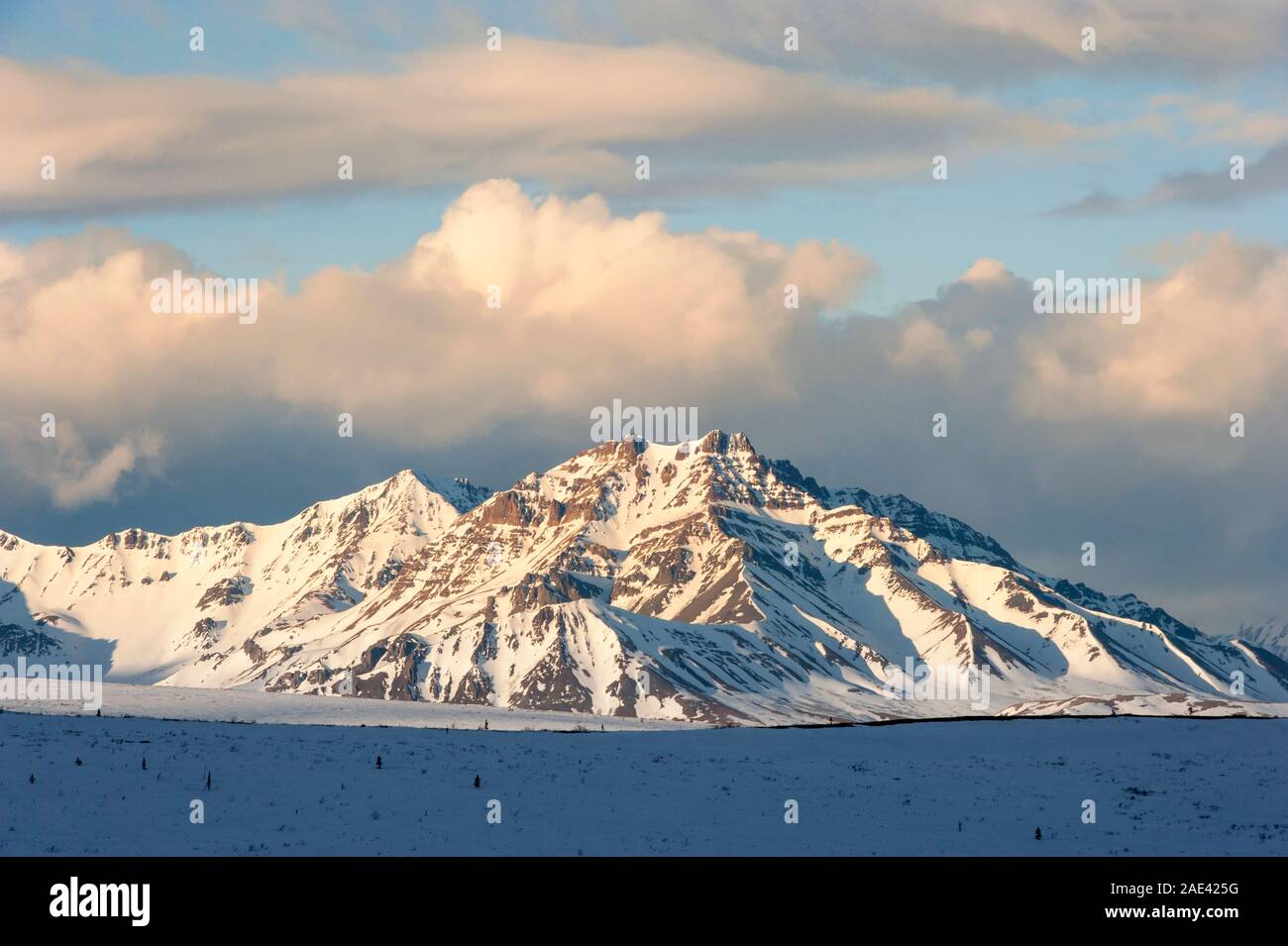 North America; United States; Alaska Range Mountains; Double Mountain ...