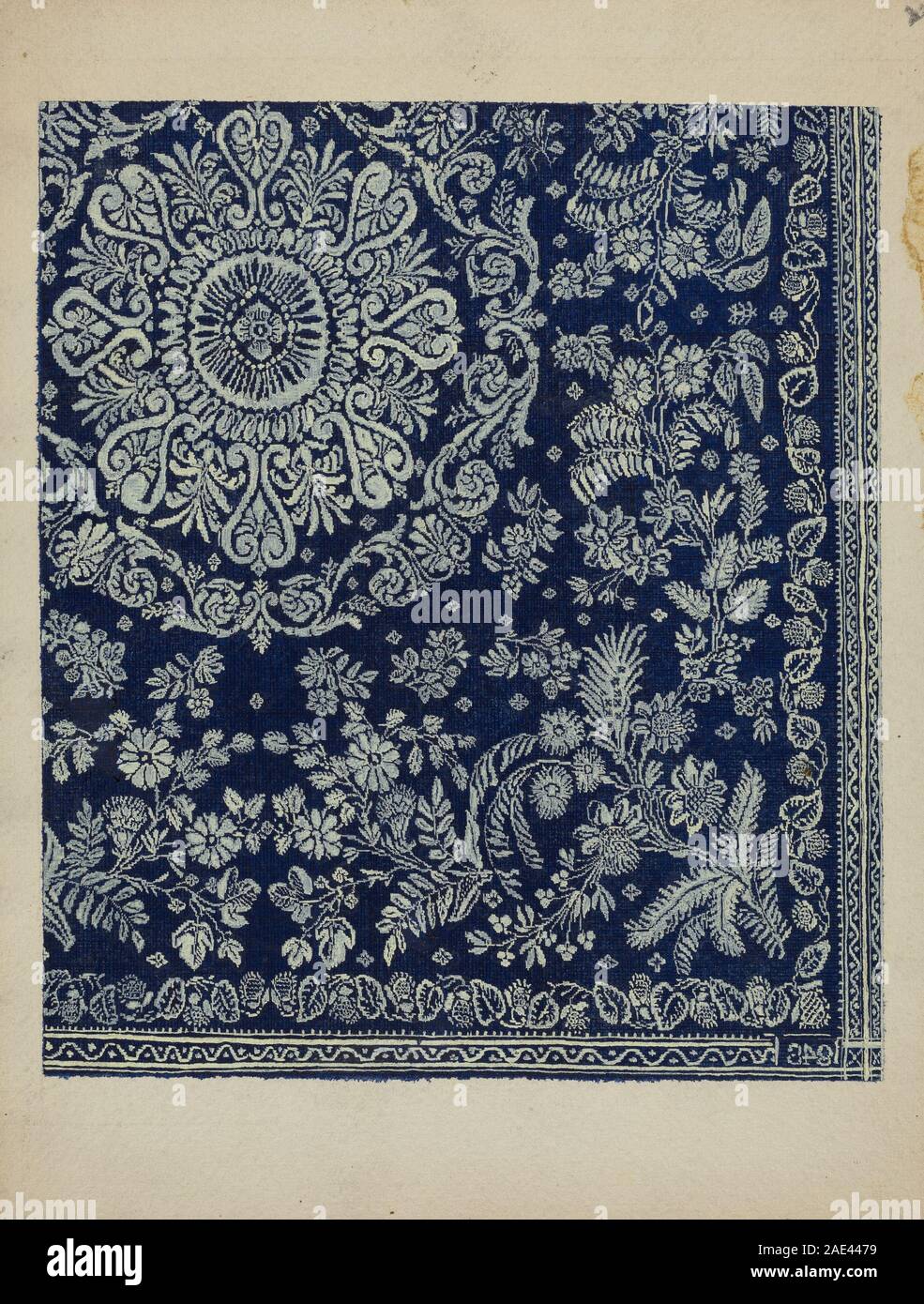 This woven coverlet, created between 1935 and 1942 by Dorothy Lacey, is ...