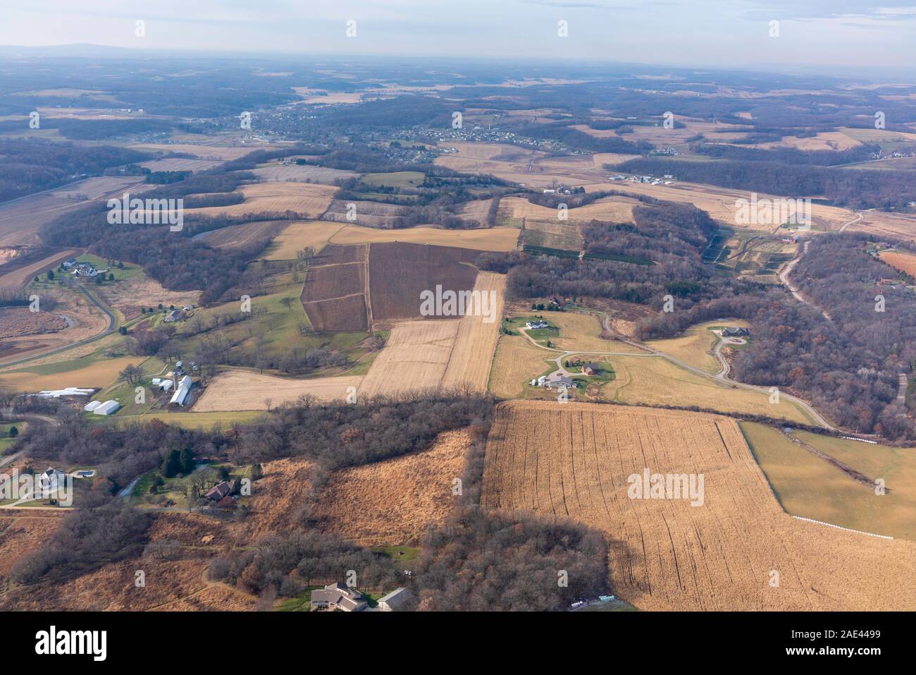 Aerial photograph of rural Cross Plains, Dane County, Wisconsin, USA ...