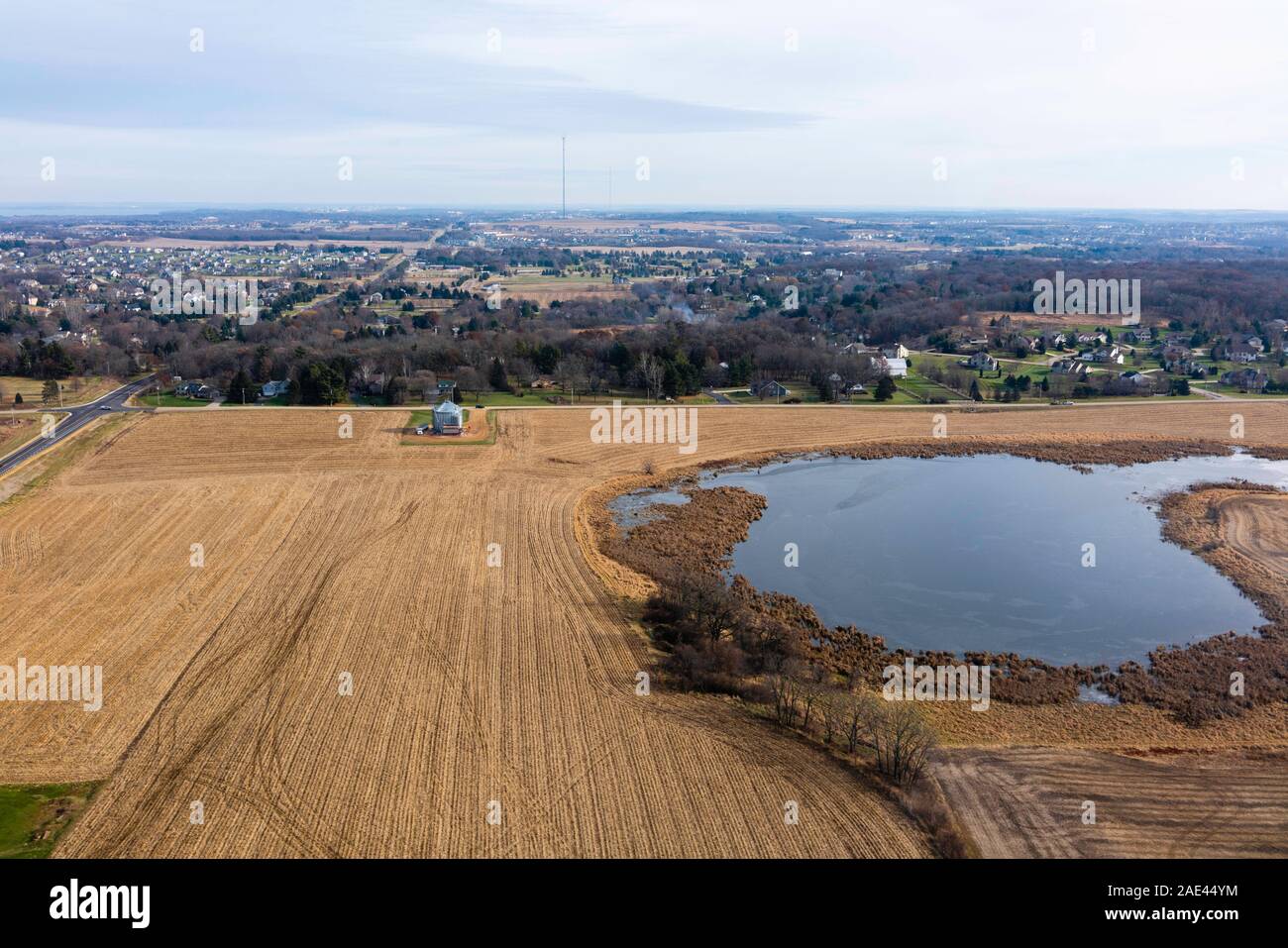 Aerial photograph of the western edge of Middleton, Wisconsin Stock ...