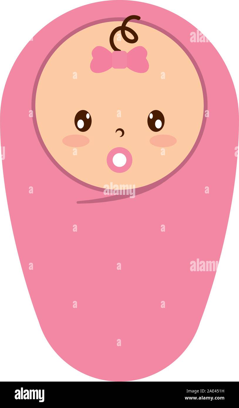 cute little baby girl character Stock Vector Image & Art - Alamy